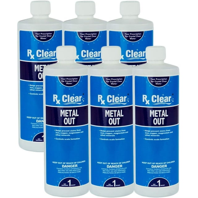 Rx Clear Metal Out Stain Prevention Liquid for Swimming Pools & Spas, 1 ...