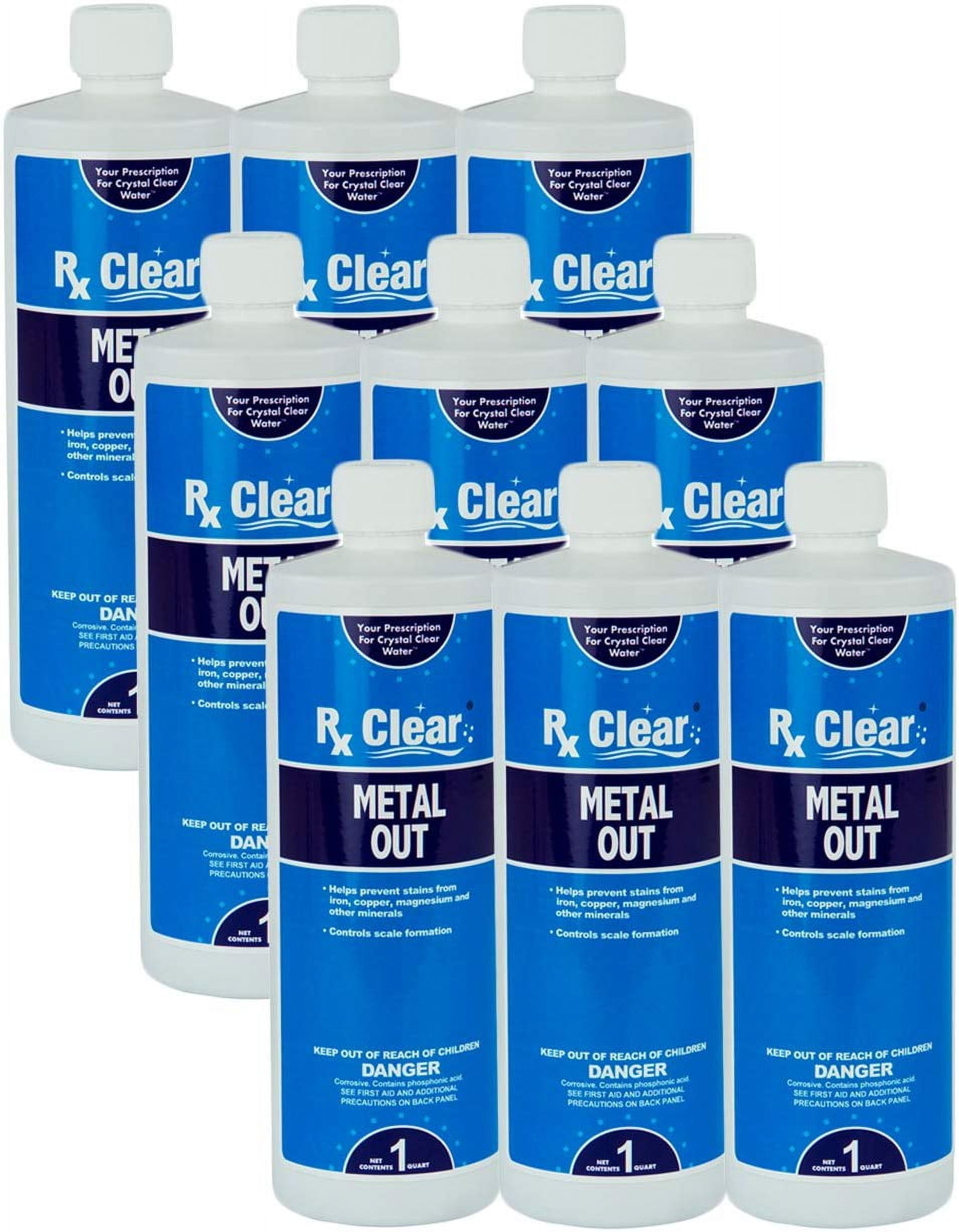 Rx Clear Metal Out Stain Prevention Liquid for Swimming Pools & Spas, 1 ...