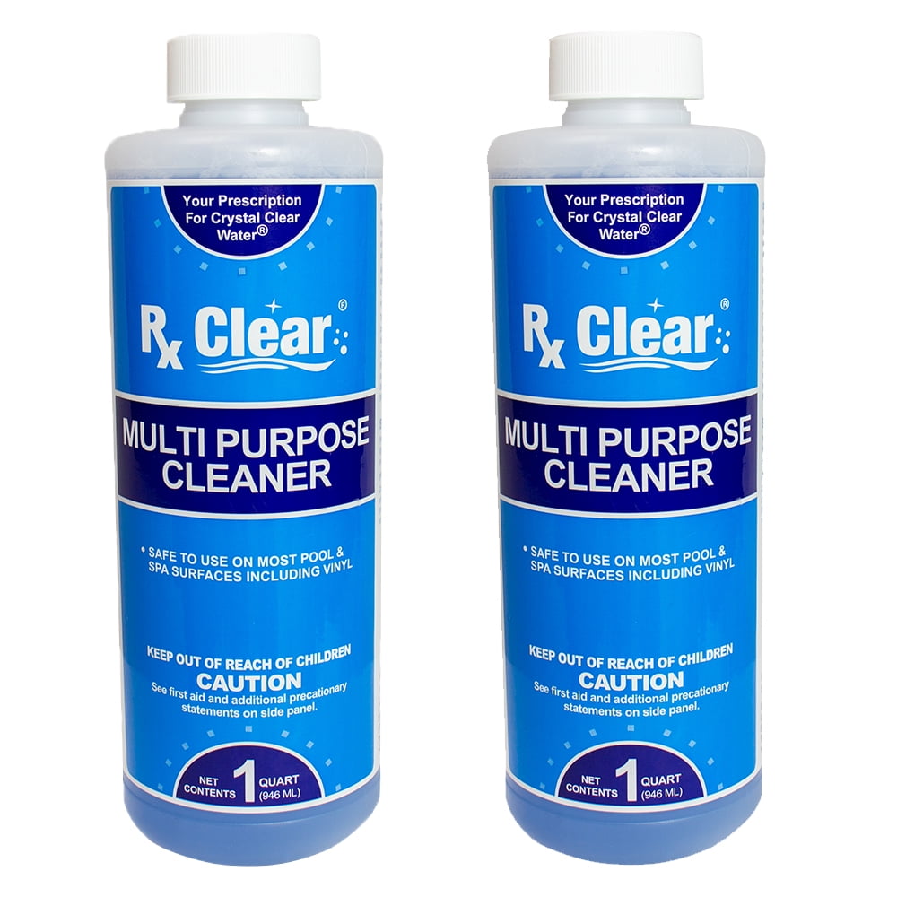 Rx Clear Multi-Purpose Cleaner Liquid for Pools and Spas, 1 Qt, 2 Pack - Walmart.com