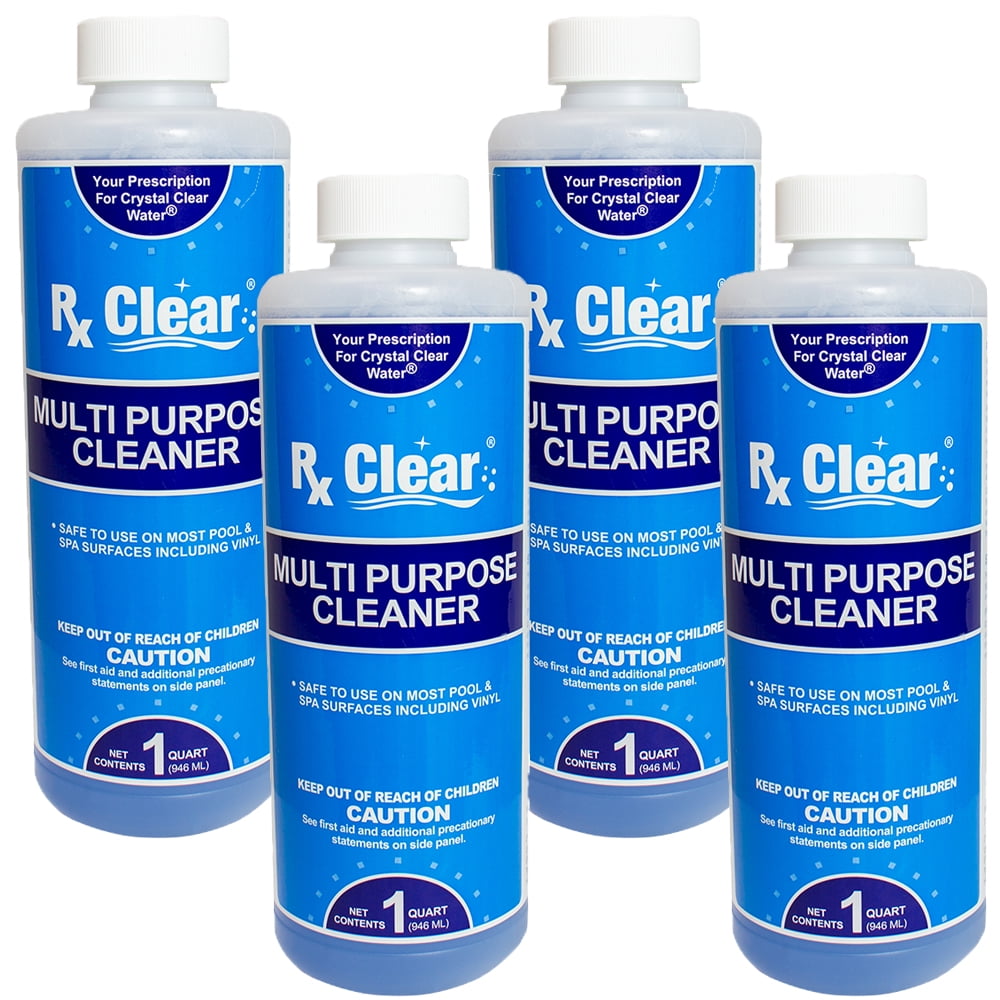 Rx Clear Multi-Purpose Cleaner Liquid for Pools and Spas, 1 Qt, 4 Pack ...