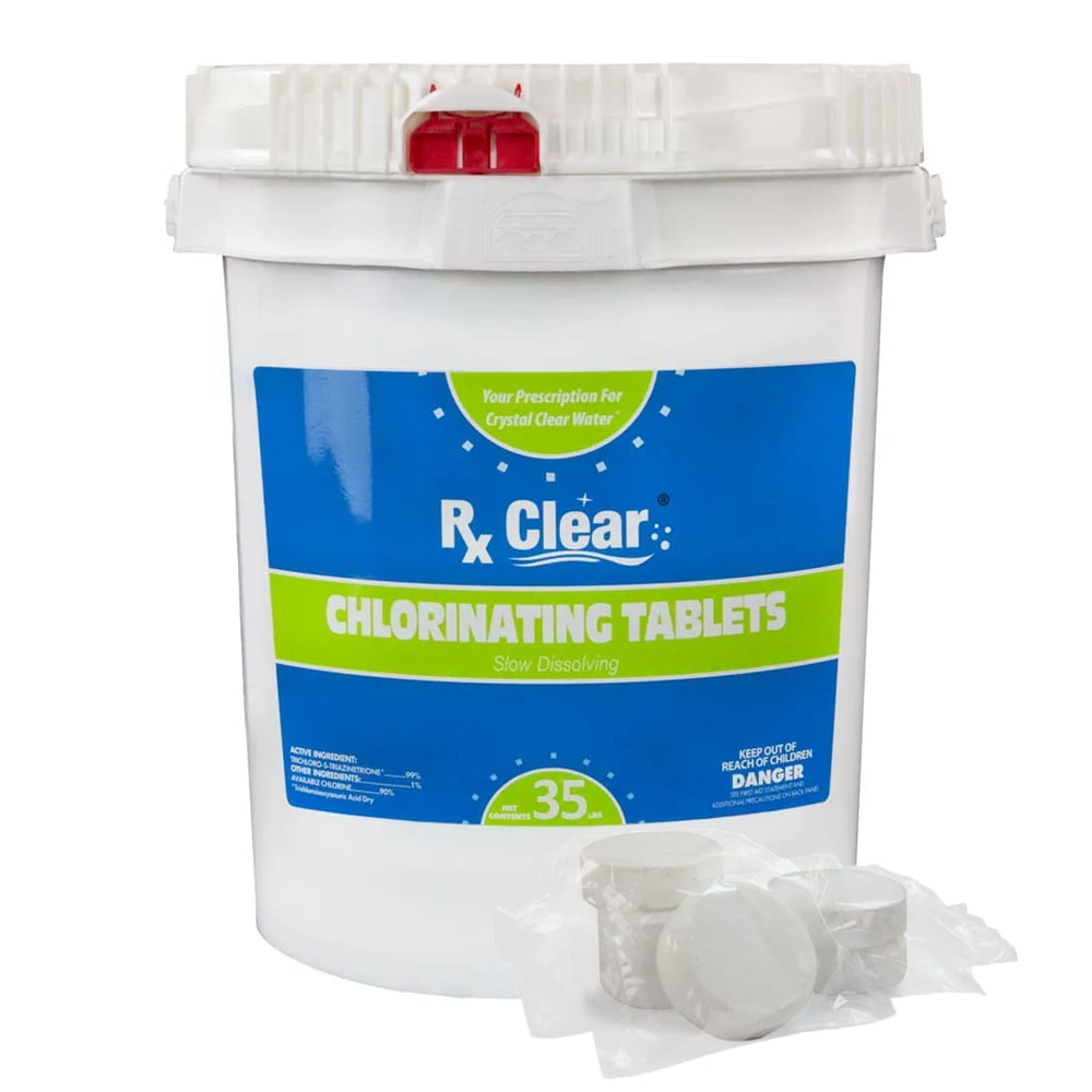 Rx Clear No Grab Tab 3" Chlorine Tabs with Water Soluble Wrapper for ...
