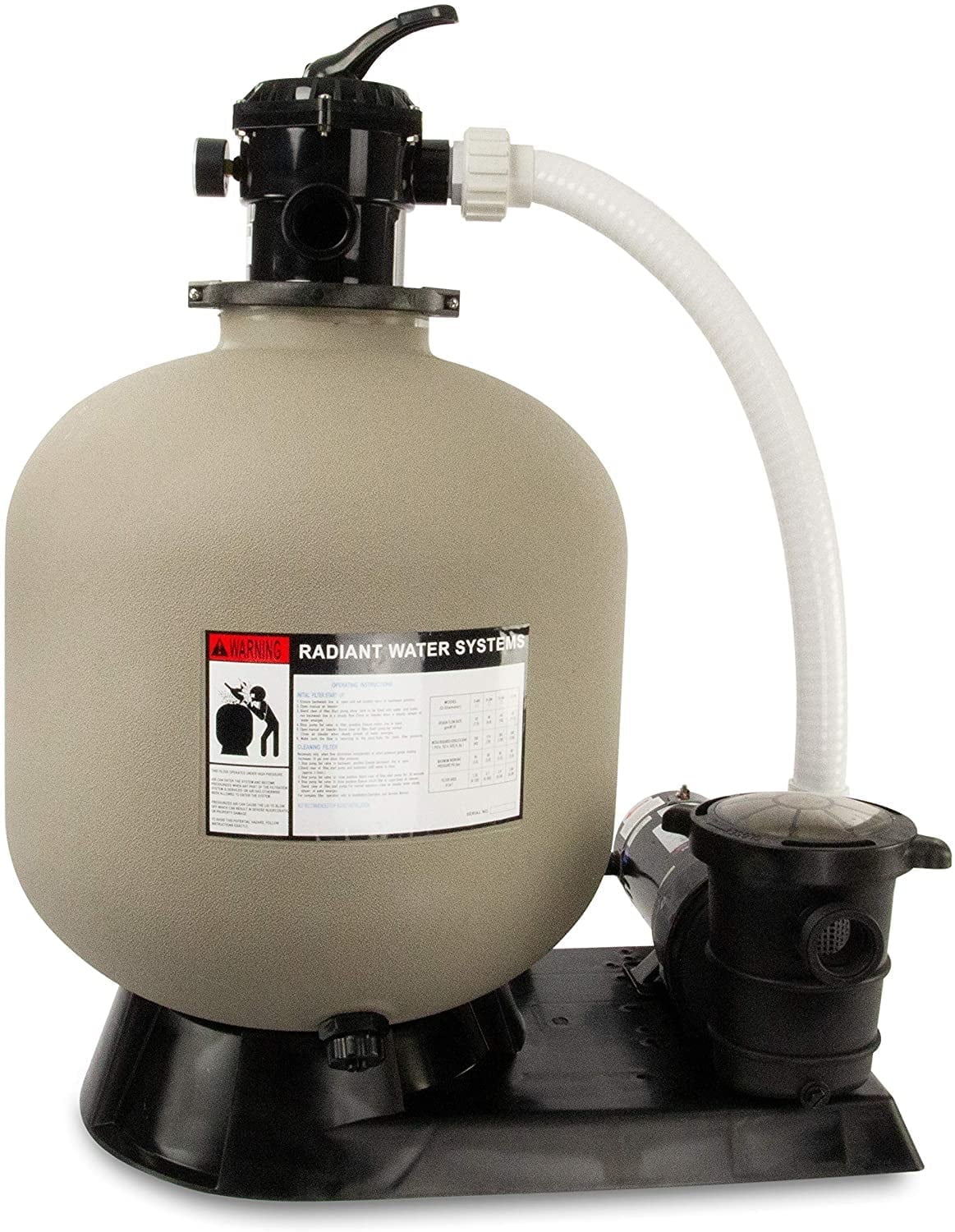 "Rx Clear Radiant 22"" Above-Ground Swimming Pool Sand Filter with 1.2 ...
