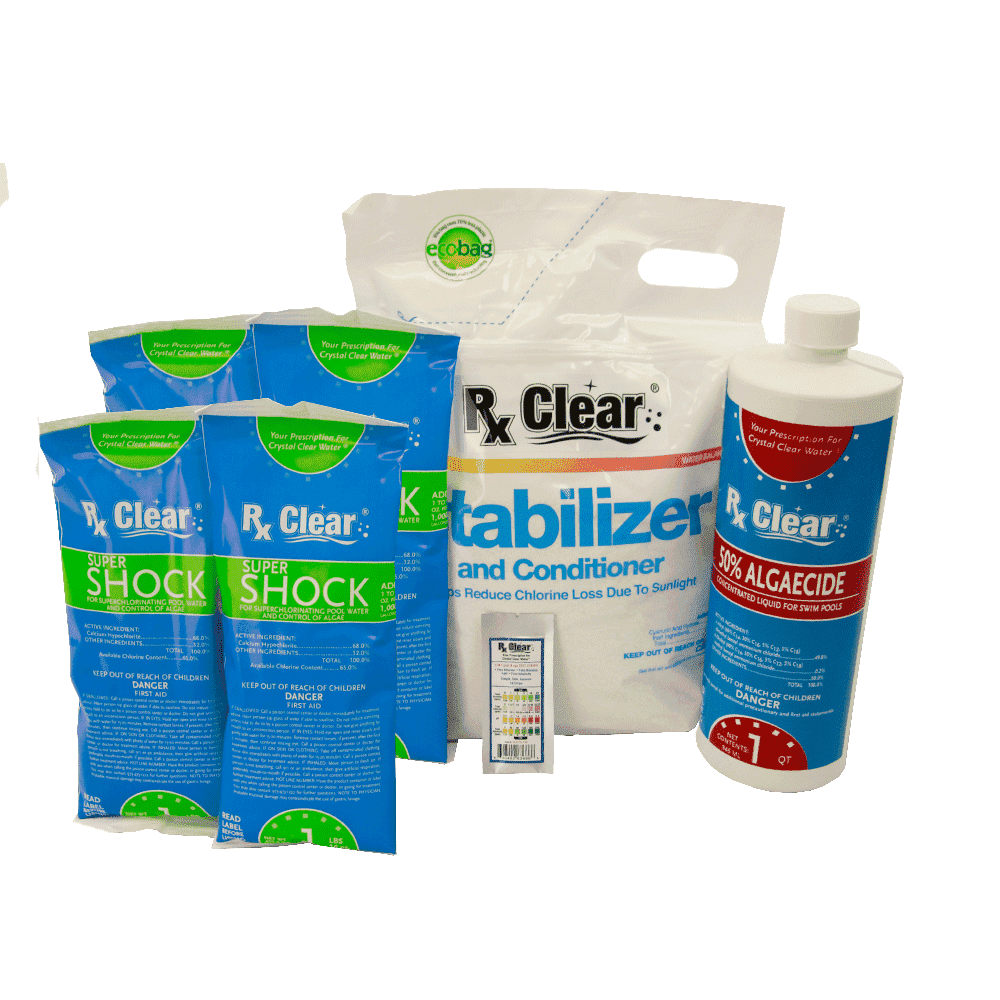 Rx Clear Complete Starter Set, Swimming Pool Clarity Supplies for ...