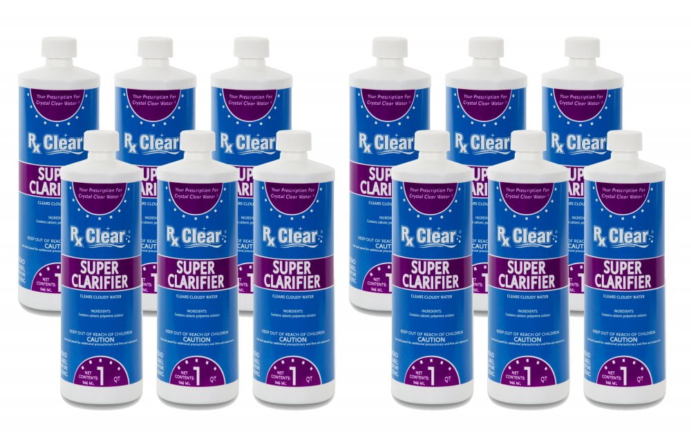 Rx Clear Super Clarifier Liquid Solution for Swimming Pools, 1 Qt ...