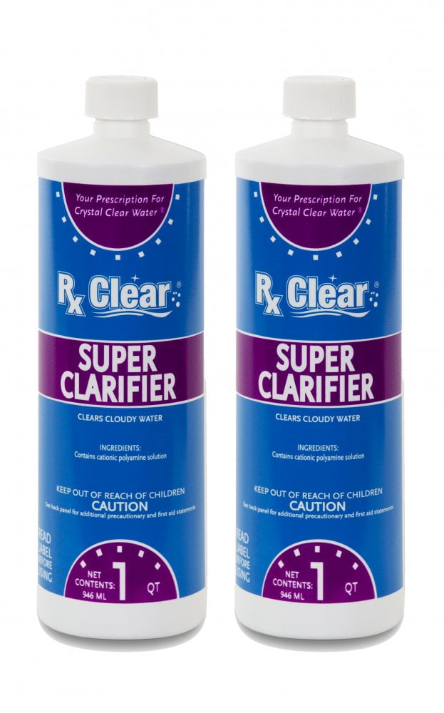 Rx Clear Super Clarifier Liquid Solution for Swimming Pools, 1 Qt ...