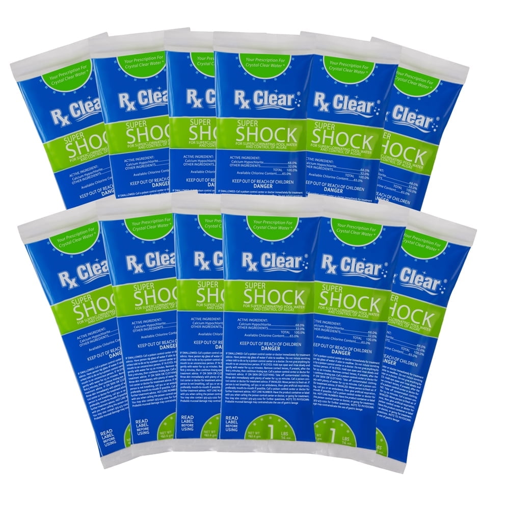 Rx Clear Super Shock, 68% Calcium Hypochlorite Pool Shocker, Chlorine ...