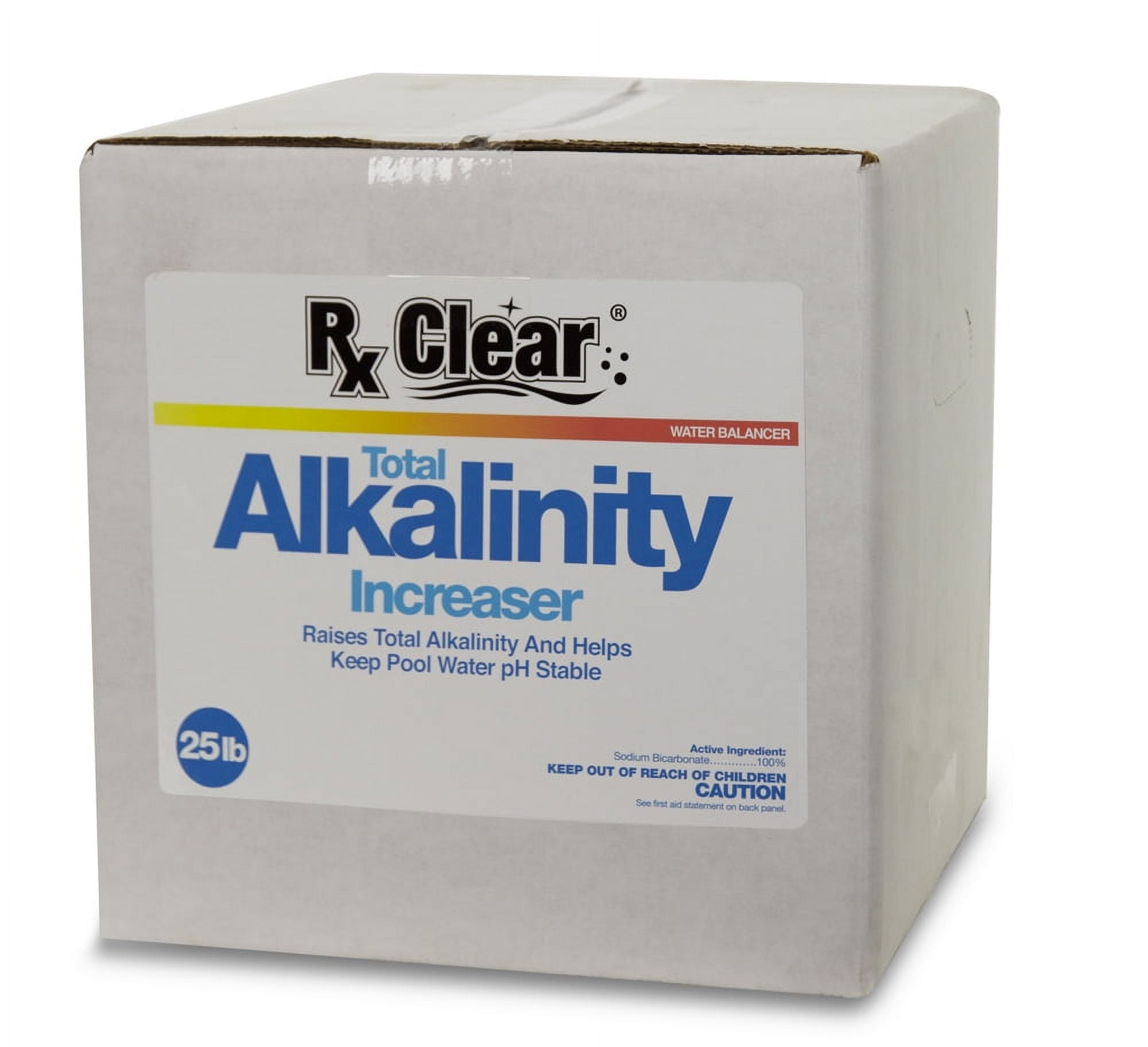 Rx Clear pH Enhancer & Care for Pools and Spas, Sodium Bicarbonate Alkalinity Increaser, 25 lbs ...