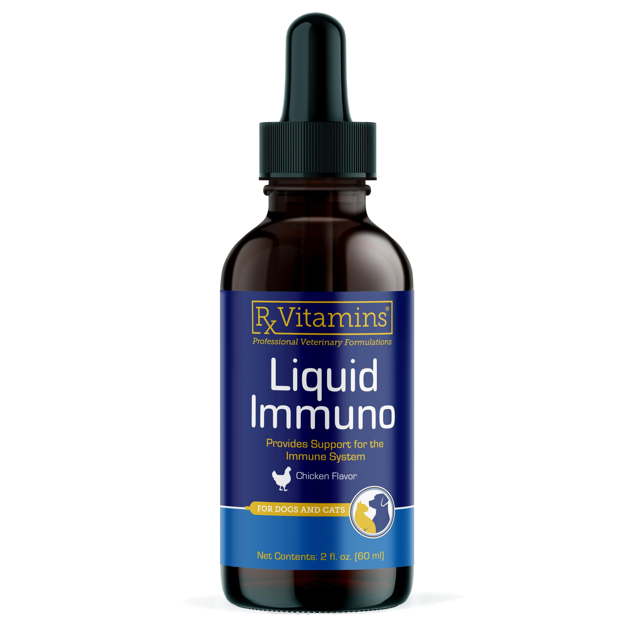 Rx Vitamins Liquid Immuno - with L-Lysine for Cats and Dog Health ...