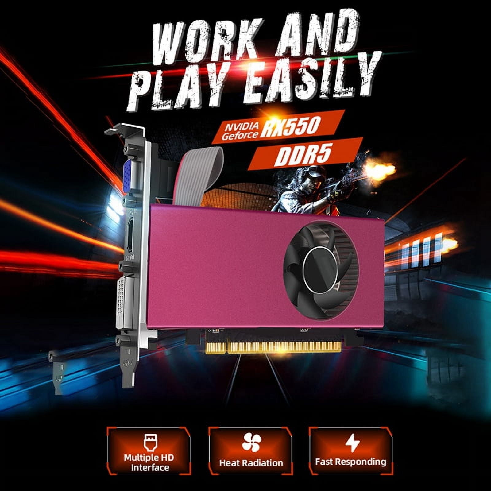 Rx550 Gddr5 4G Graphics Card 128 Bit 14 Nm 1020 Mhz 6000 Mhz Vga+Dvi+ ...