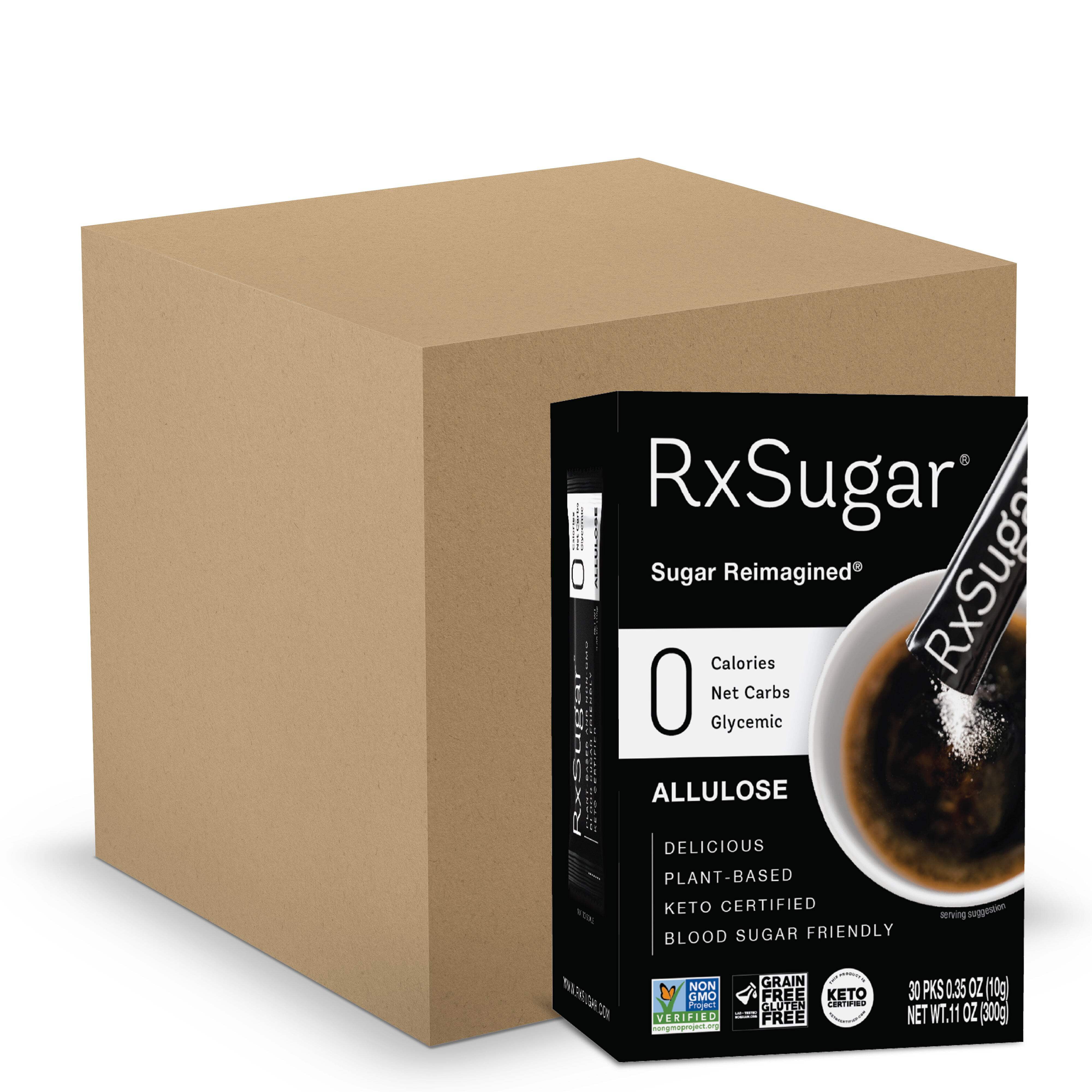 RxSugar 30 Stick Pack Carton Zero Calorie Allulose Keto Sugar ...