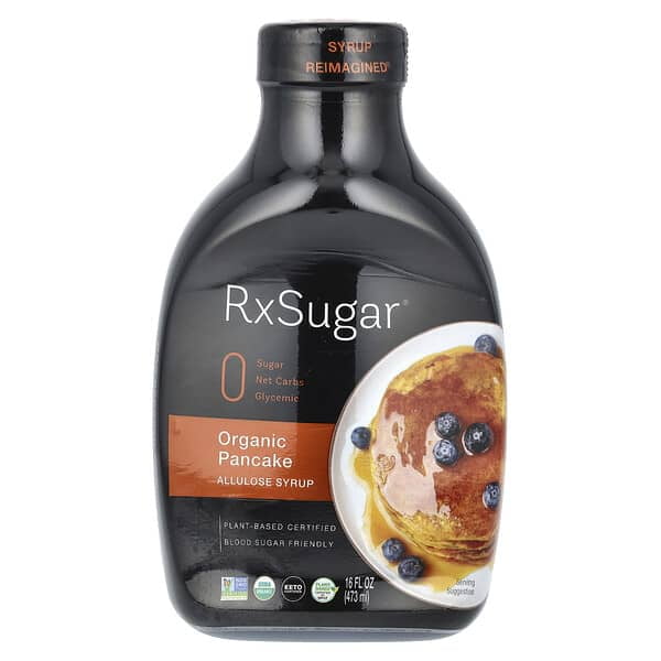 RxSugar, Organic Pancake Allulose Syrup, 16 fl oz Pack of 2 - Walmart.com