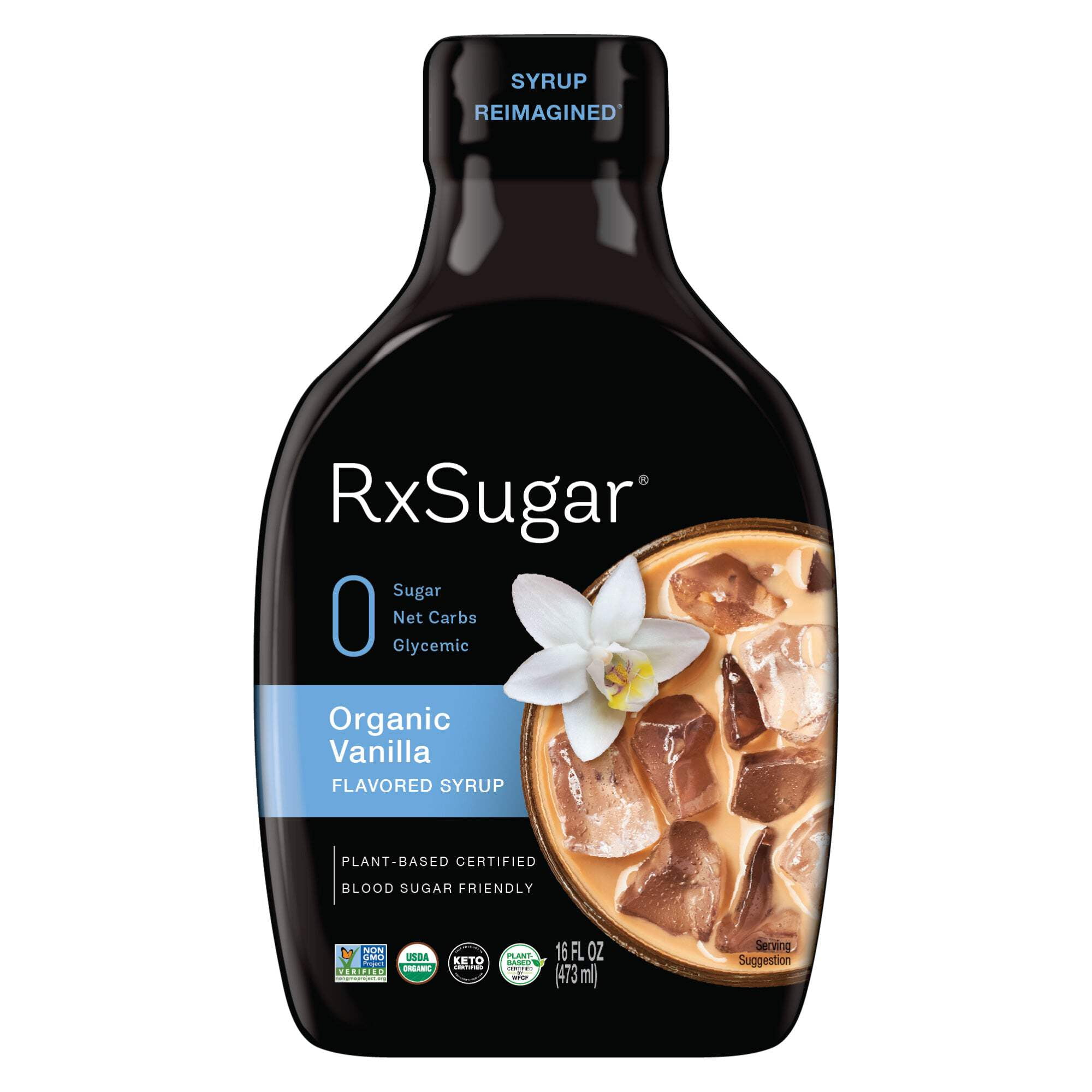 Organic Vanilla Syrup 16 fl oz, Allulose, Non-GMO, Keto Certified, USDA ...