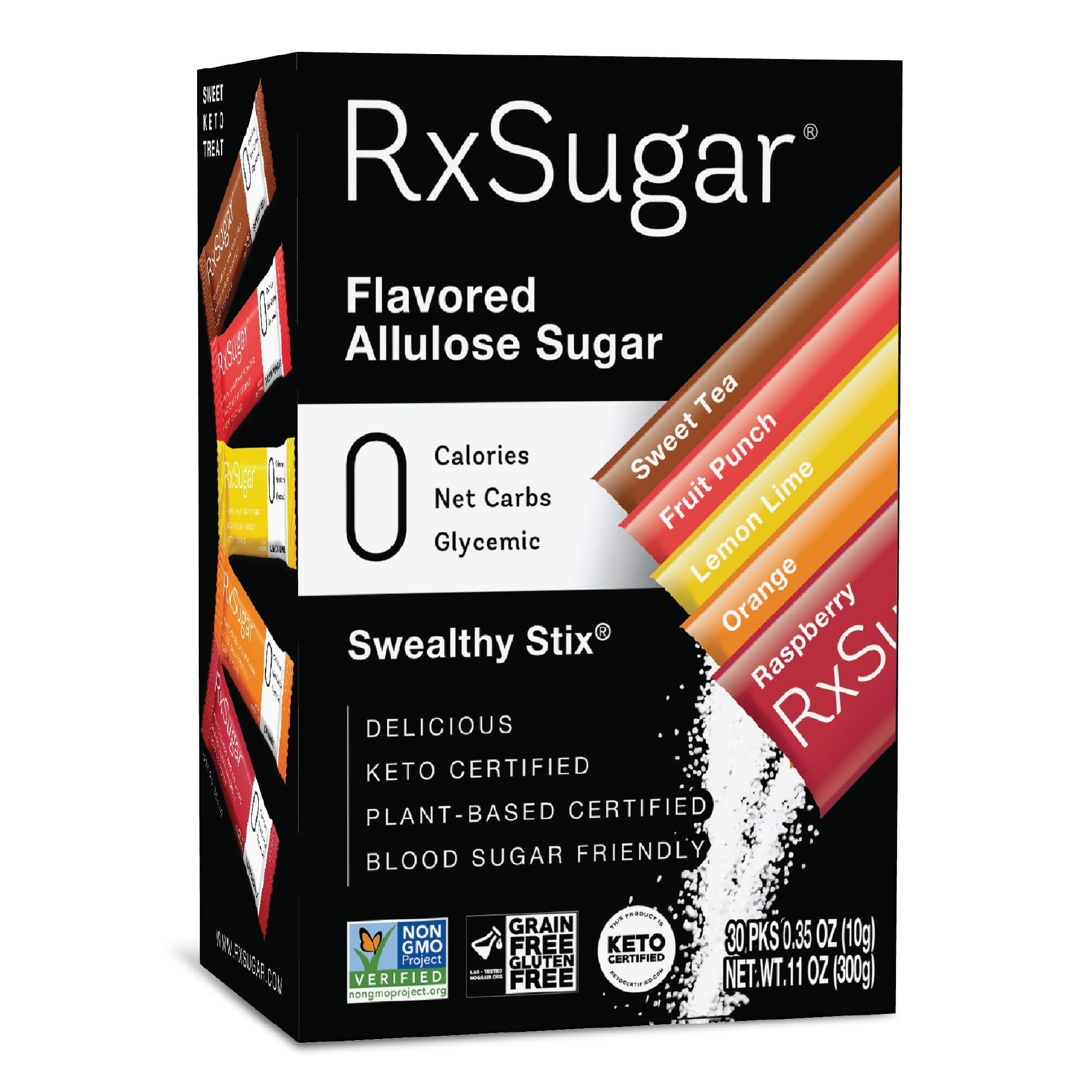 RxSugar Swealthy Stix | 30 Zero Sugar Candy Sticks Packs | Allulose ...