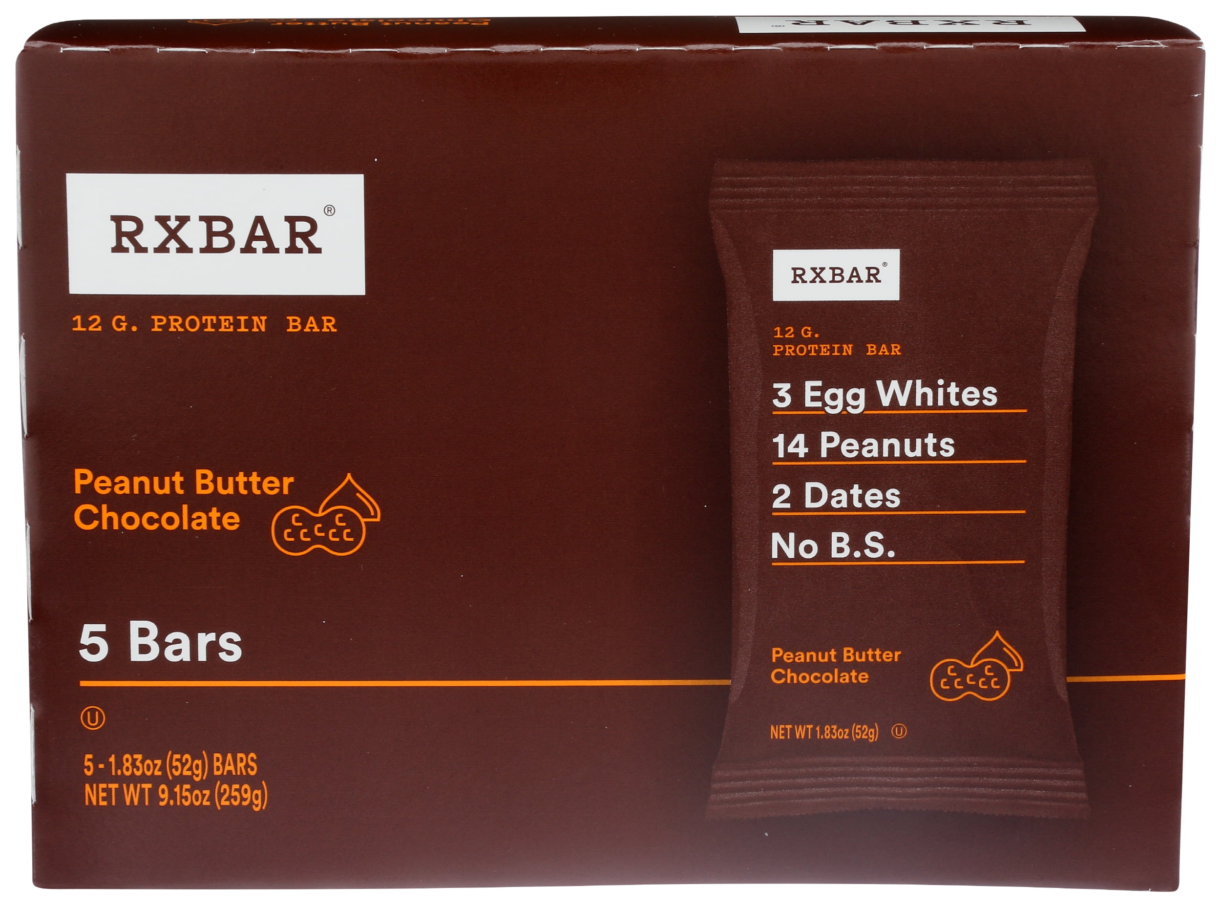 Rxbar Bar Chocolate Peanut Butter 9.15 Ounce (Pack Of 6) - Walmart.com