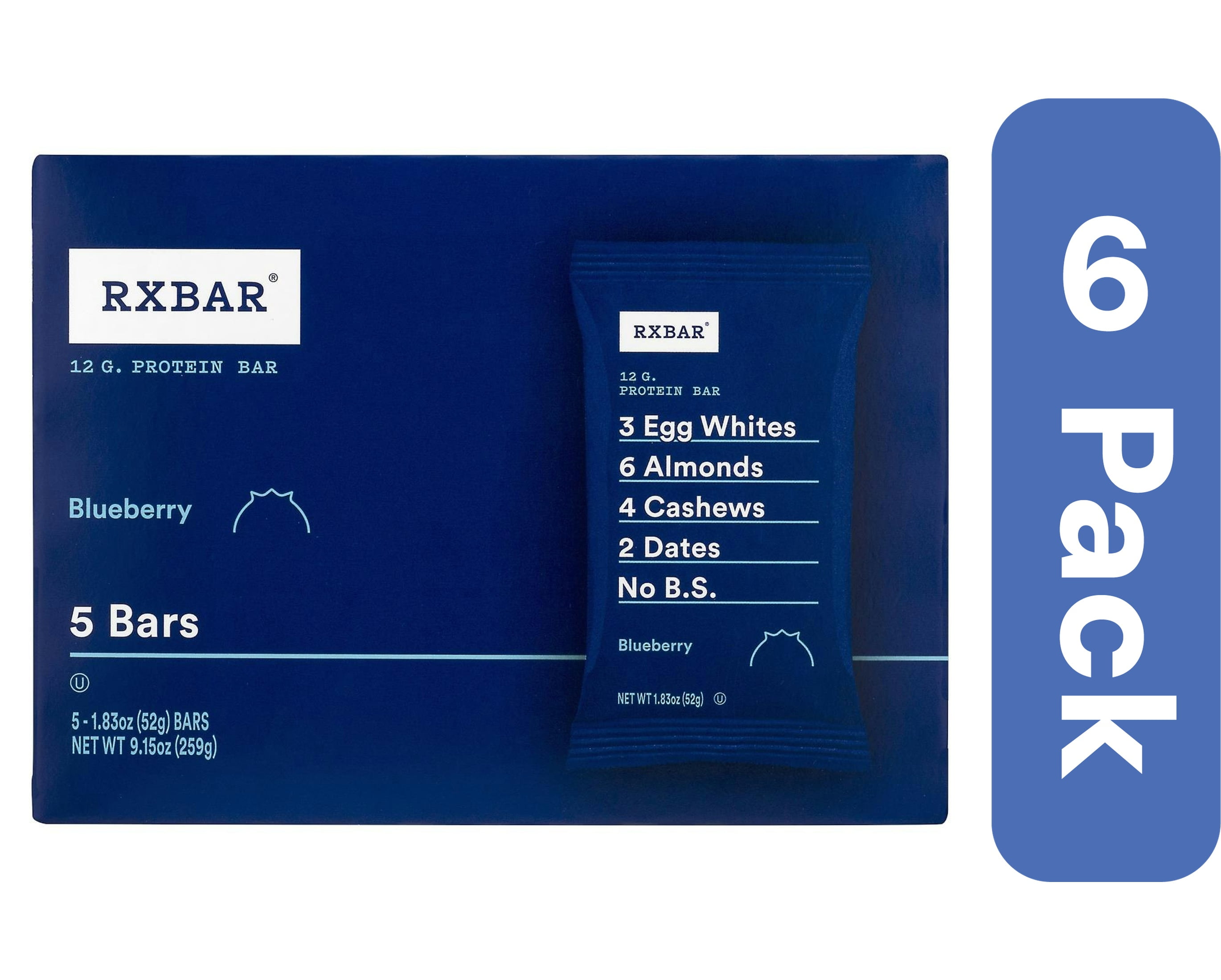 Rxbar Blueberry Bar 5 Pack Pack Of 6 - Walmart.com