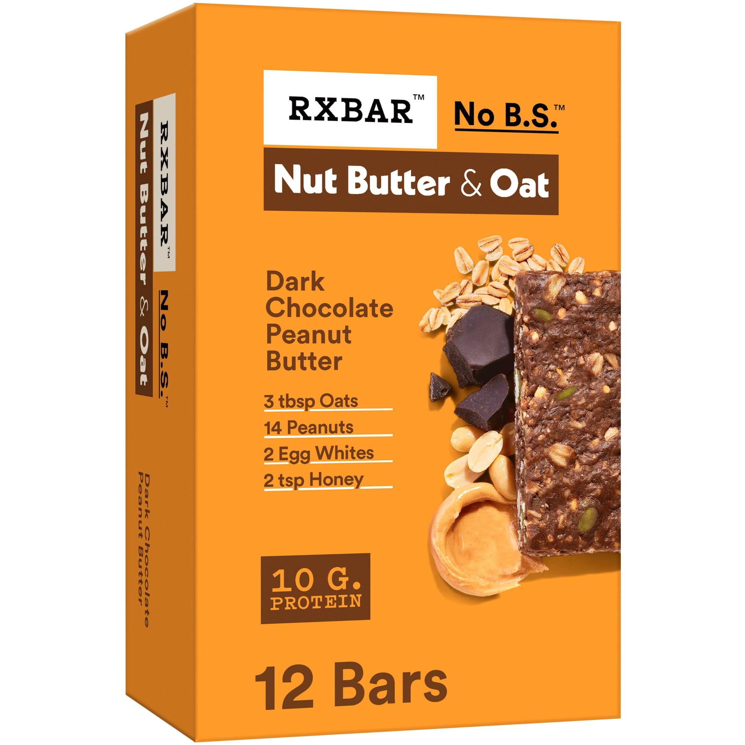 Rxbar Nut Butter And Oat Protein Bars, Protein Snacks, Snack Bars, Dark Chocolate Peanut Butter ...
