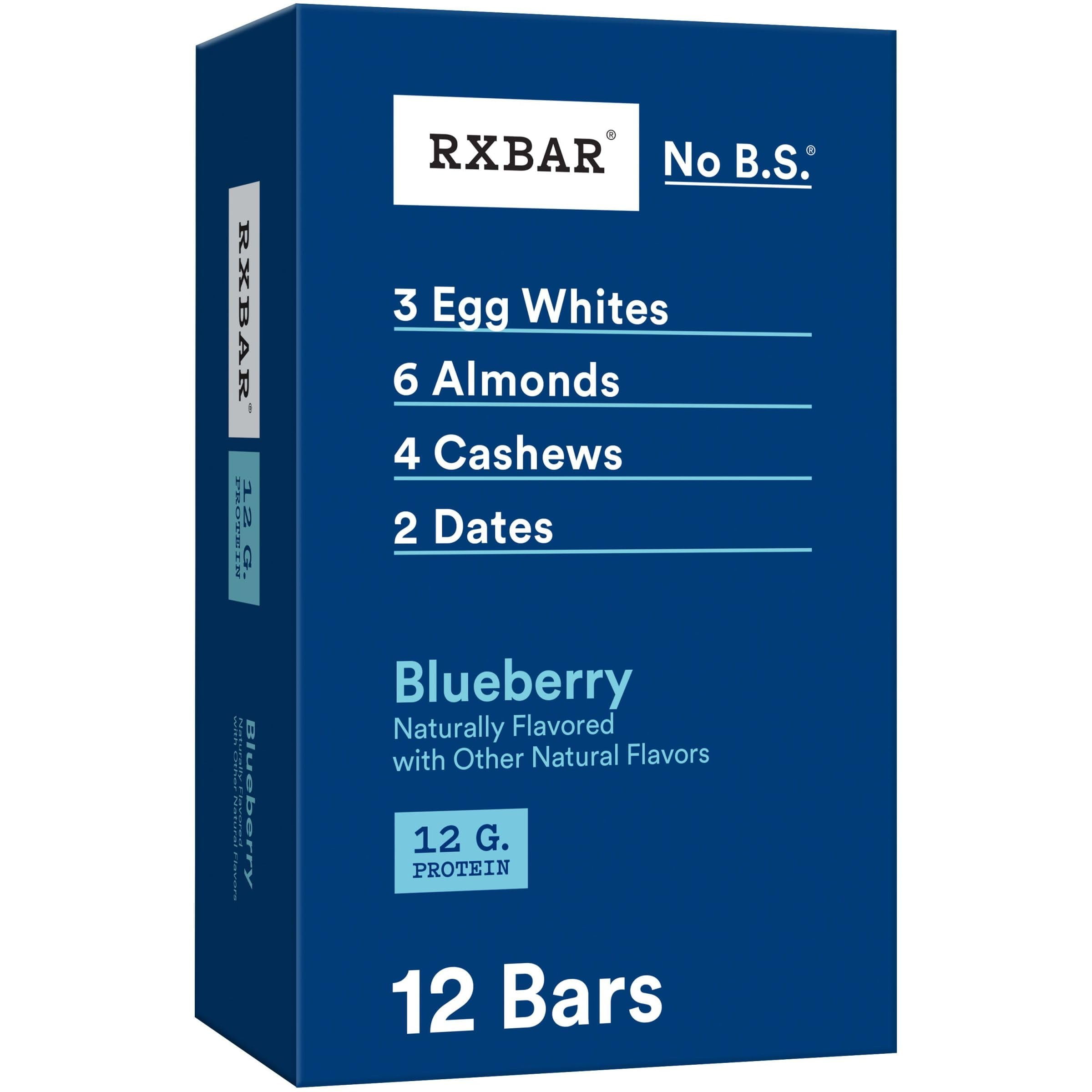 Rxbar Protein Bars, Protein Snack, Snack Bars, Blueberry, 22Oz Box (12 Bars) Packaging May Vary ...