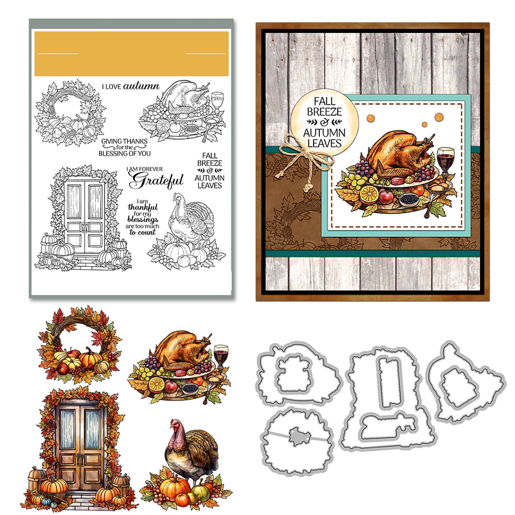 Rxuiael Stamps and Cutting Dies Sets for 2025-2026 Stamps Dies Card ...