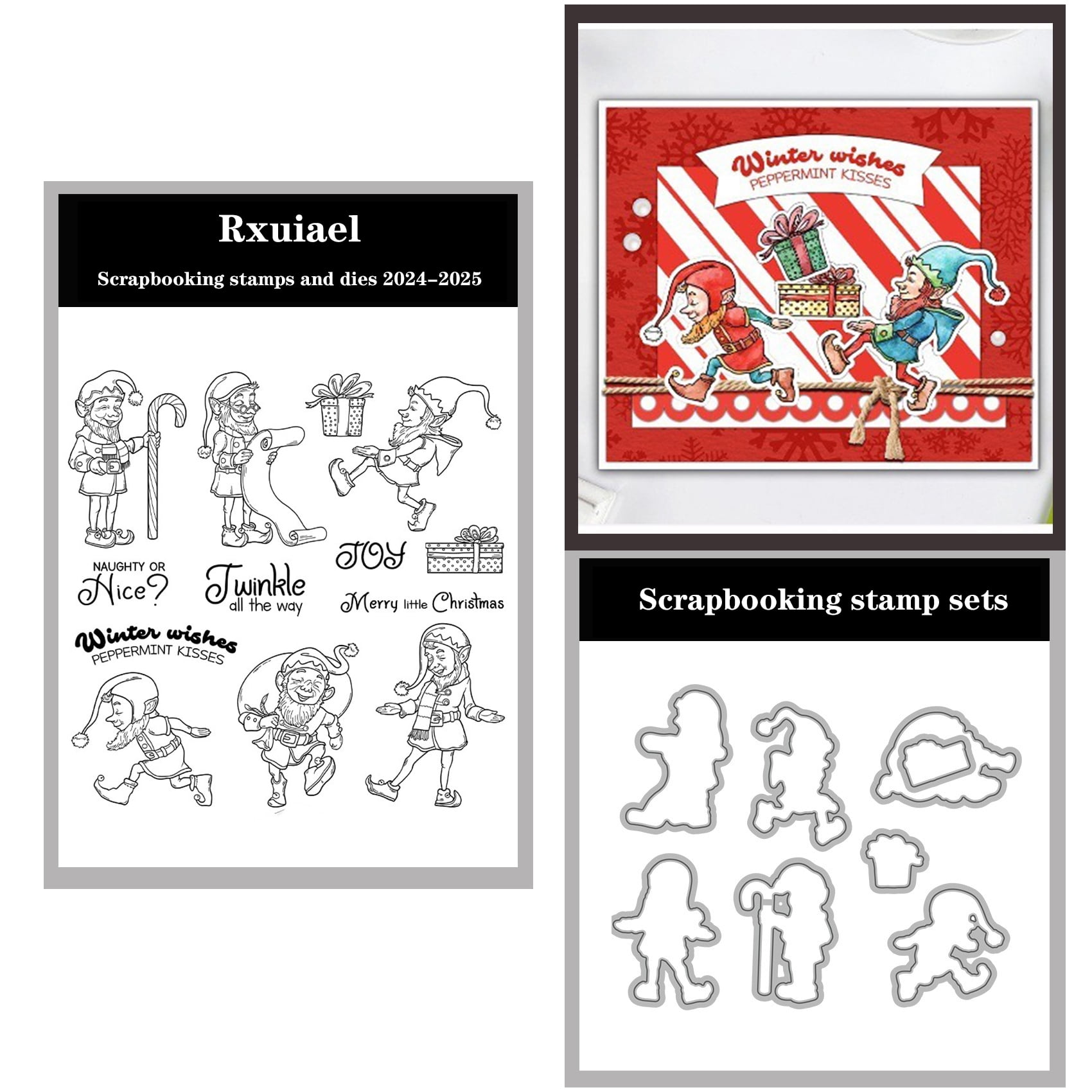 Rxuiael Stamps and Cutting Dies Sets for 2025-2026 Stamps Dies Card ...