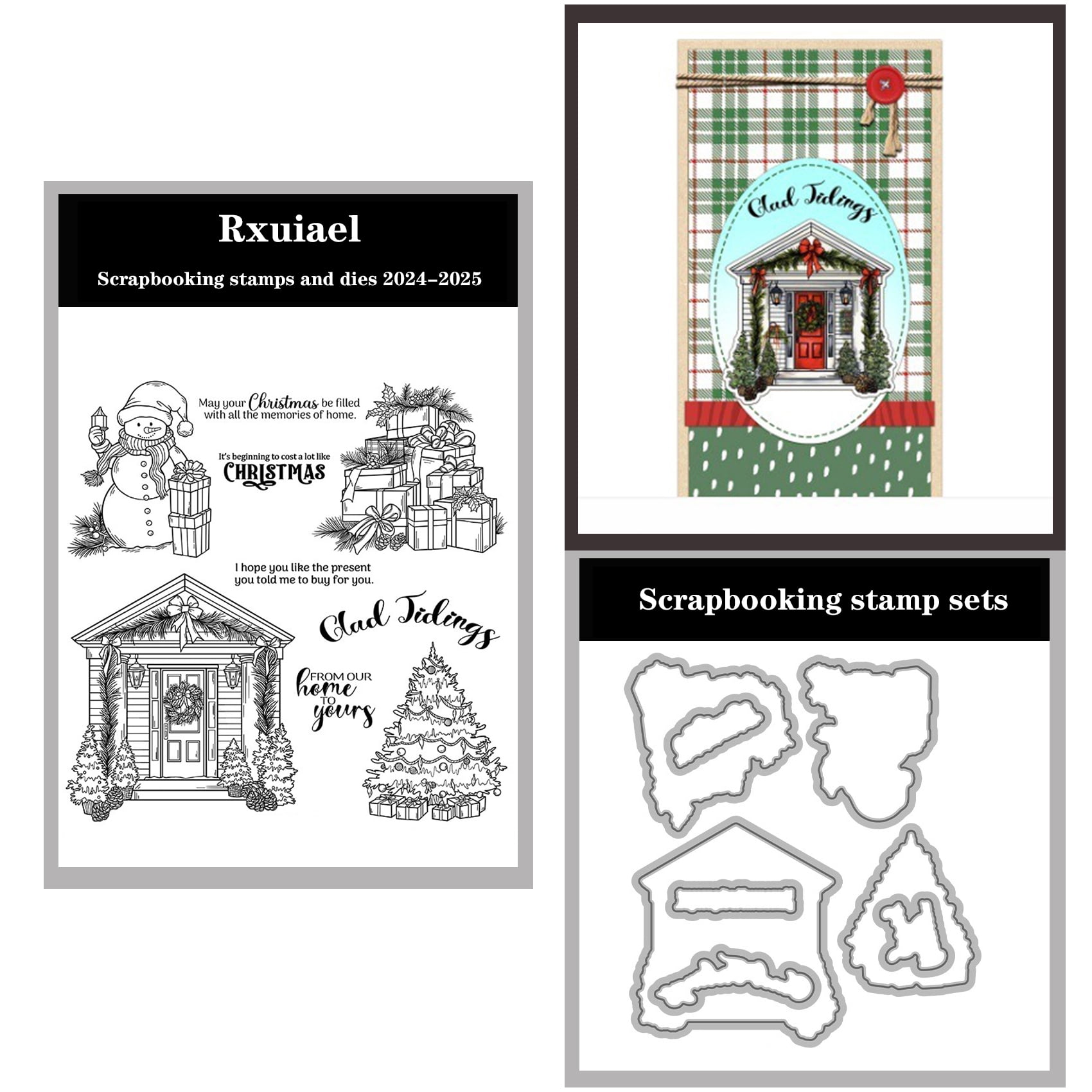 Rxuiael Stamps and Cutting Dies Sets for 2025-2026 Stamps Dies Card ...