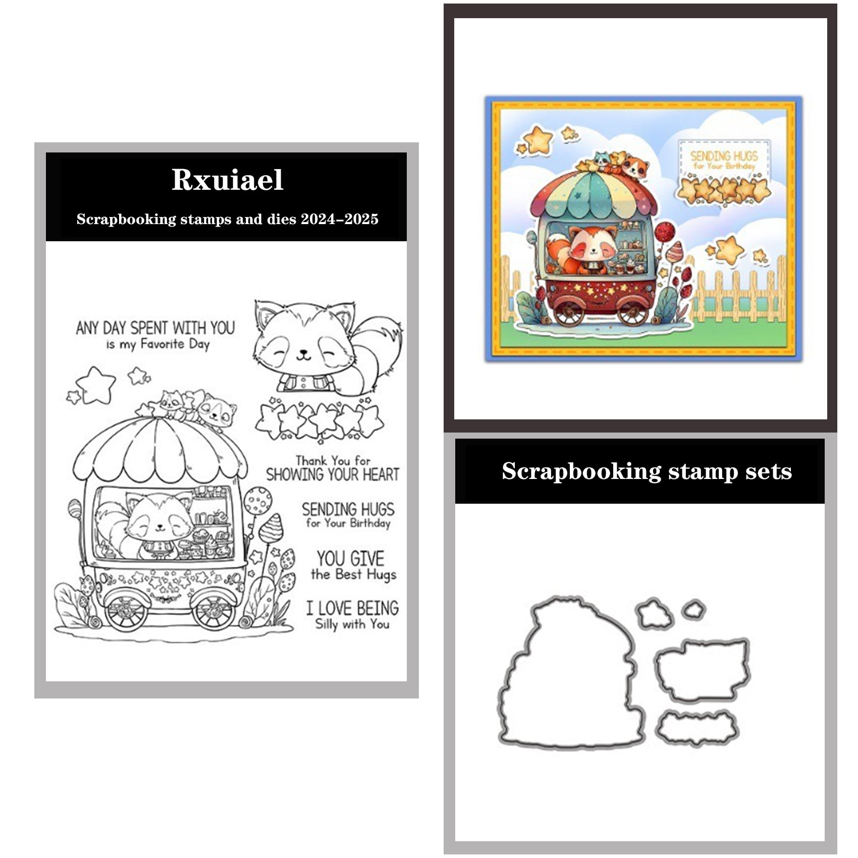 Rxuiael Stamps and Cutting Dies Sets for 2025-2026 Stamps Dies Card ...