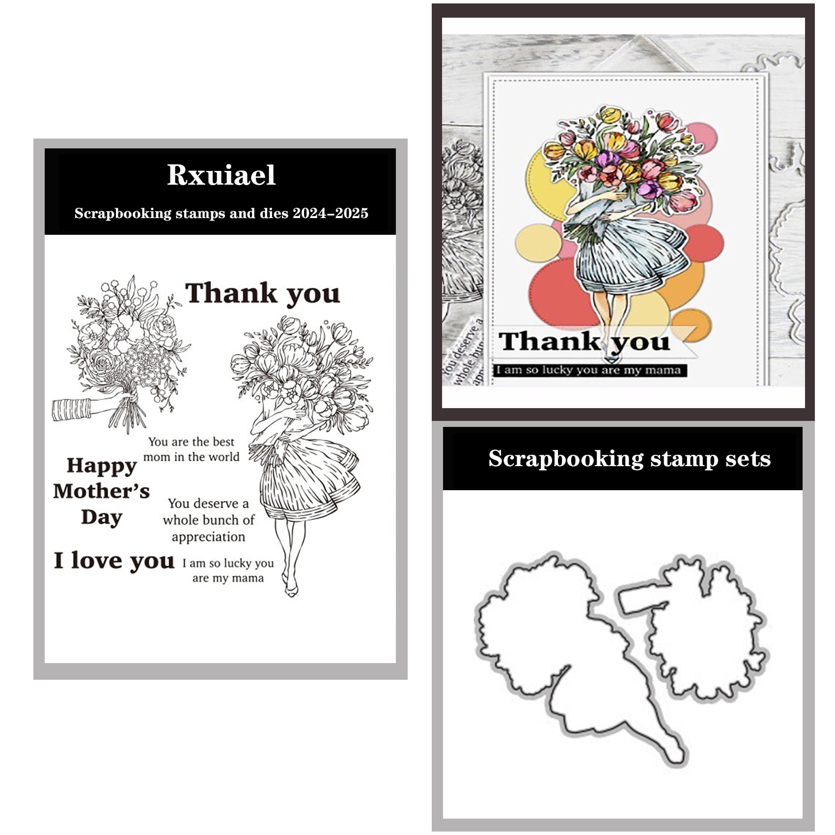 Rxuiael Stamps and Cutting Dies Sets for 2025-2026 Stamps Dies Card ...