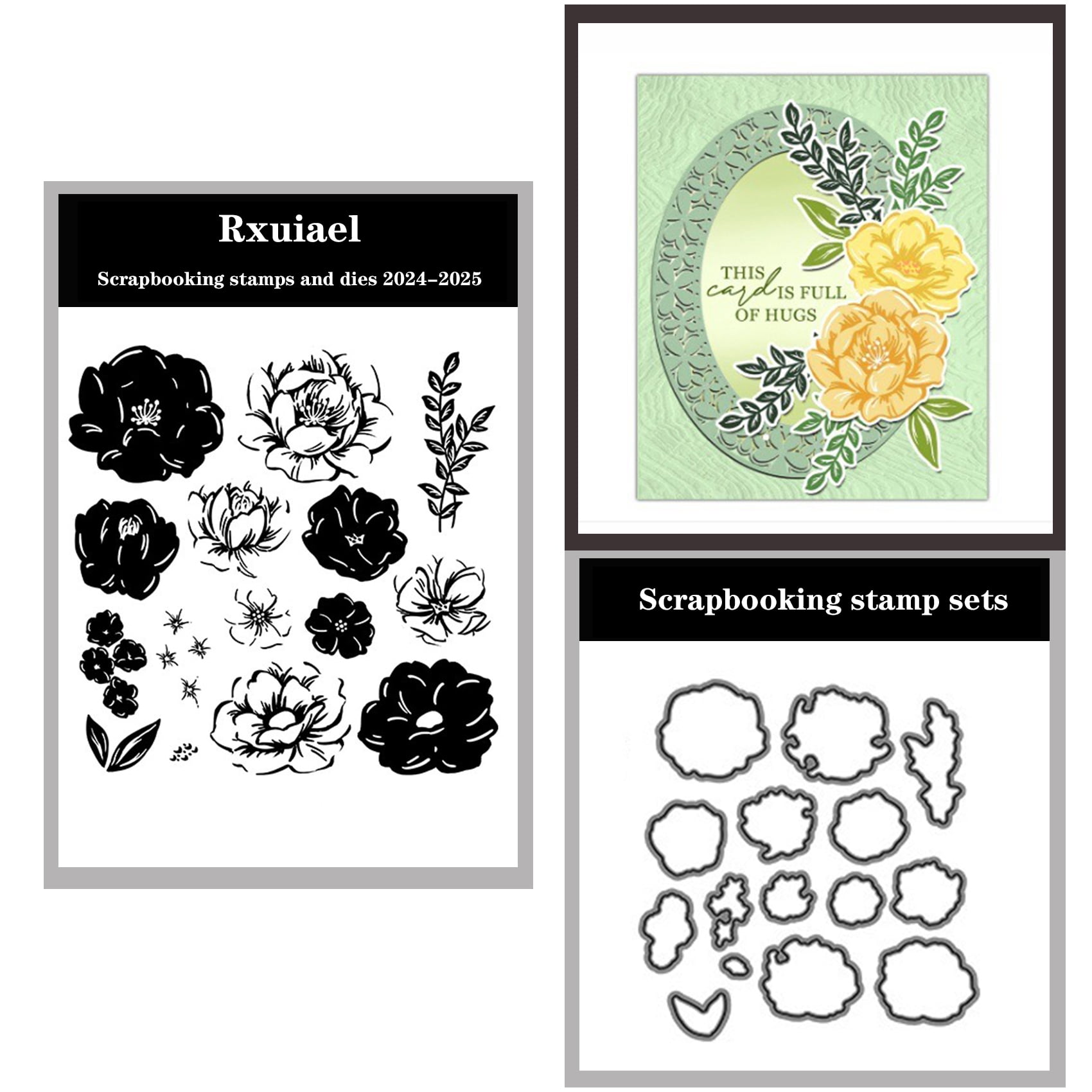 Rxuiael Stamps and Cutting Dies Sets for 2025-2026 Stamps Dies Card ...