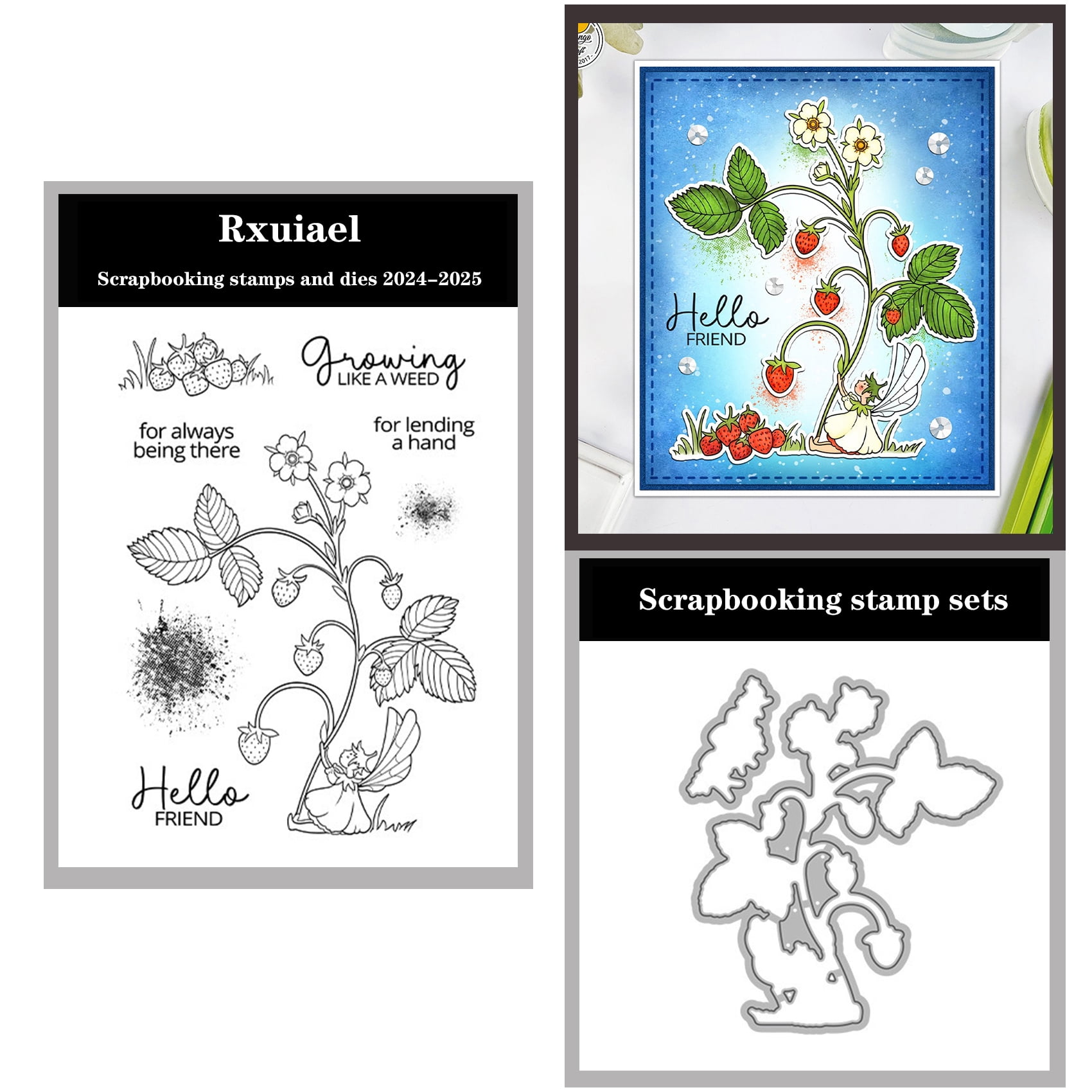 Rxuiael Stamps and Cutting Dies Sets for 2025-2026 Stamps Dies Card ...
