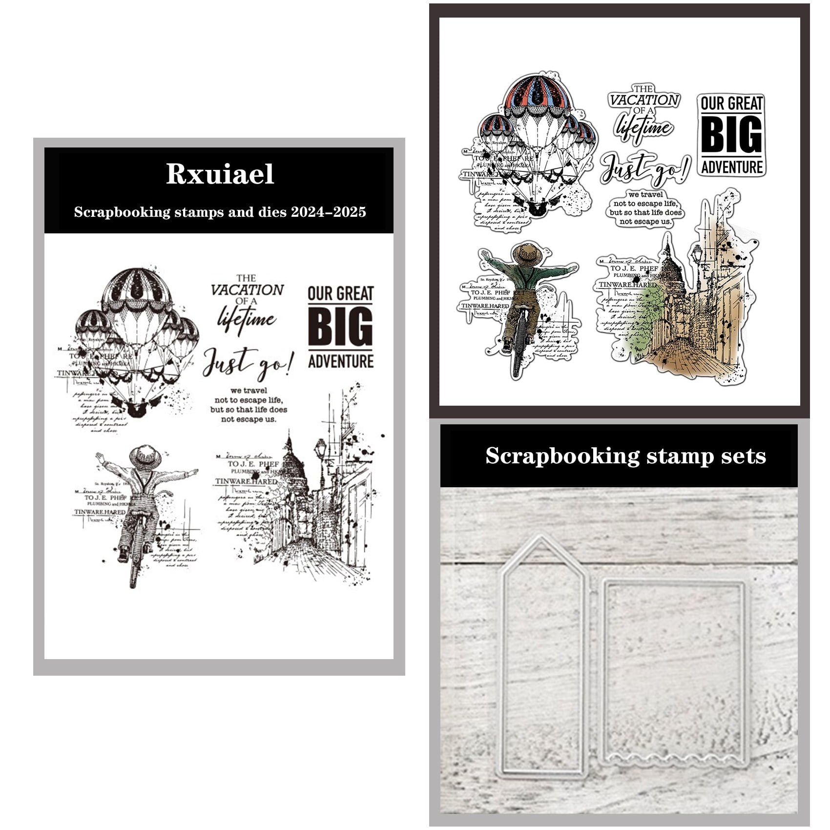 Rxuiael Stamps and Cutting Dies Sets for 2025-2026 Stamps Dies Card ...