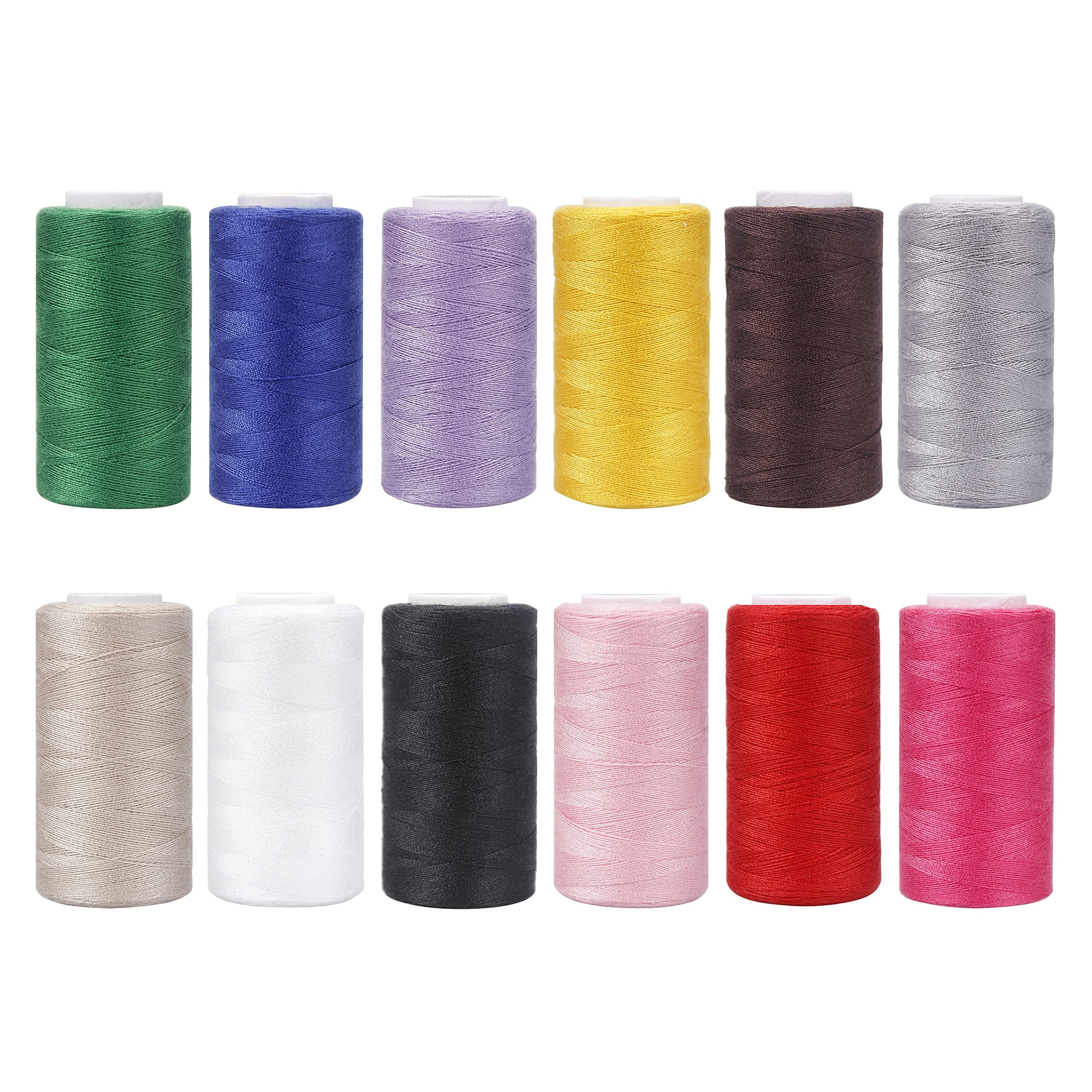 Ryalan 12 Color Set of Polyester All-Purpose Sewing Threads Prewound ...