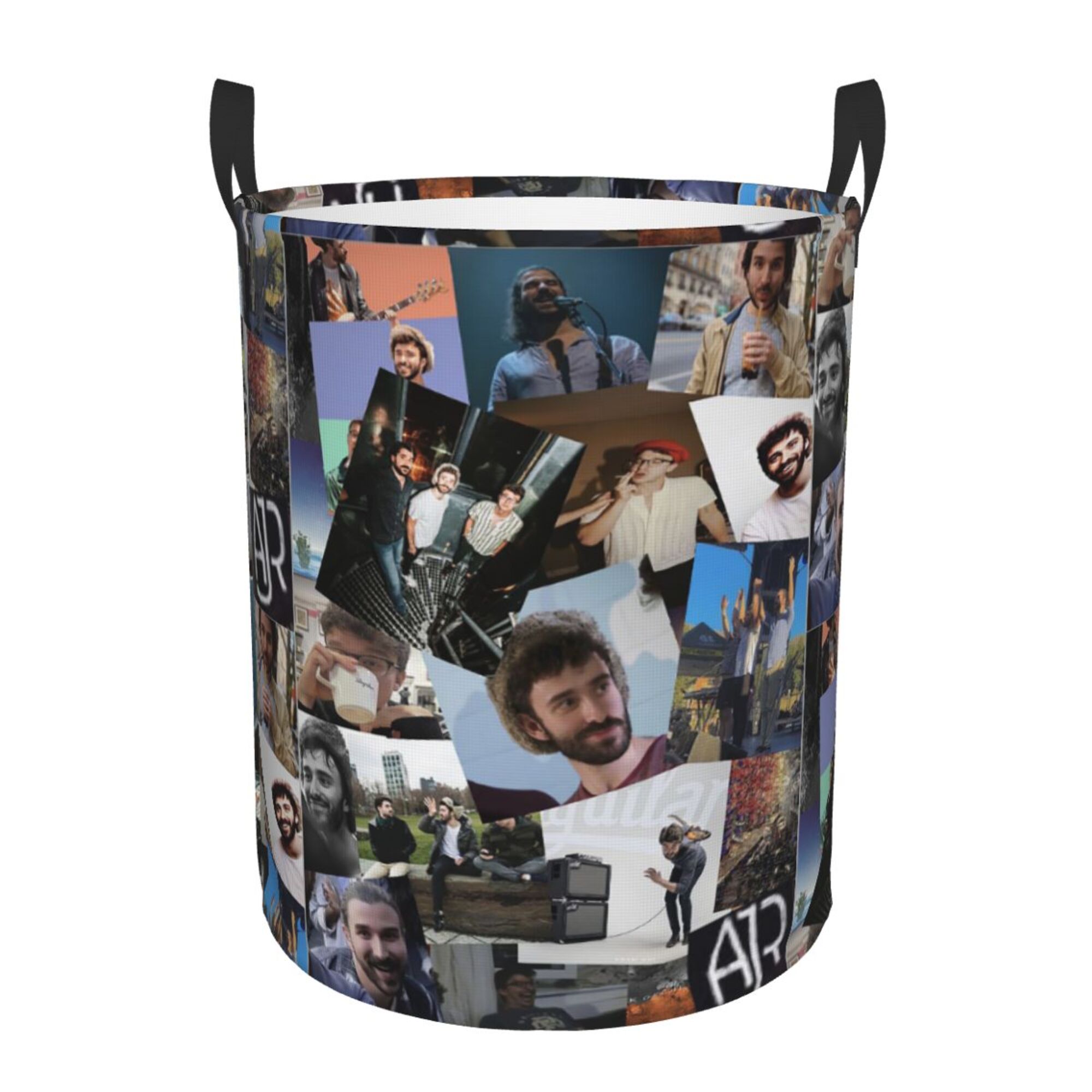 Ryan AJR Adam Storage Basket Laundry Hamper Collapsible Round Storage ...