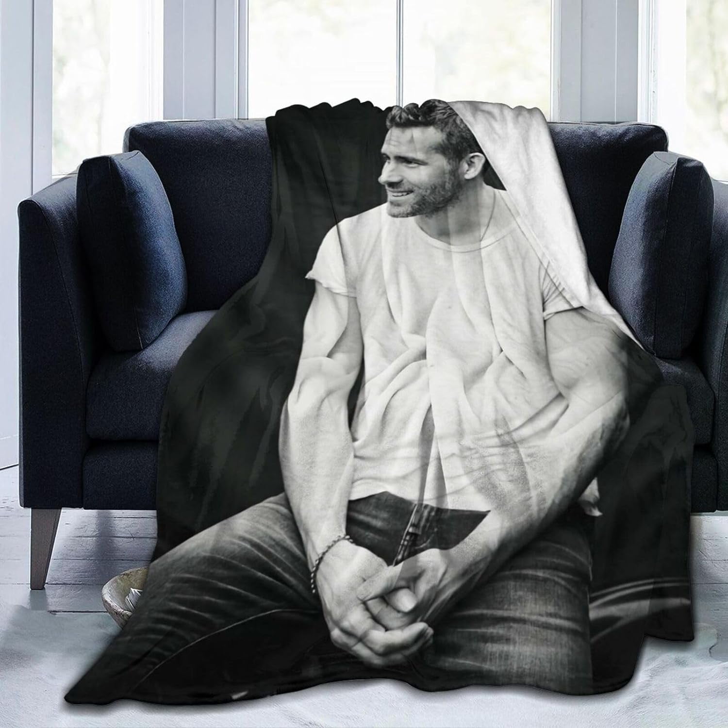 Ryan Actor Reynolds Throw Blanket Soft Plush Travel Blanket for Bedroom ...