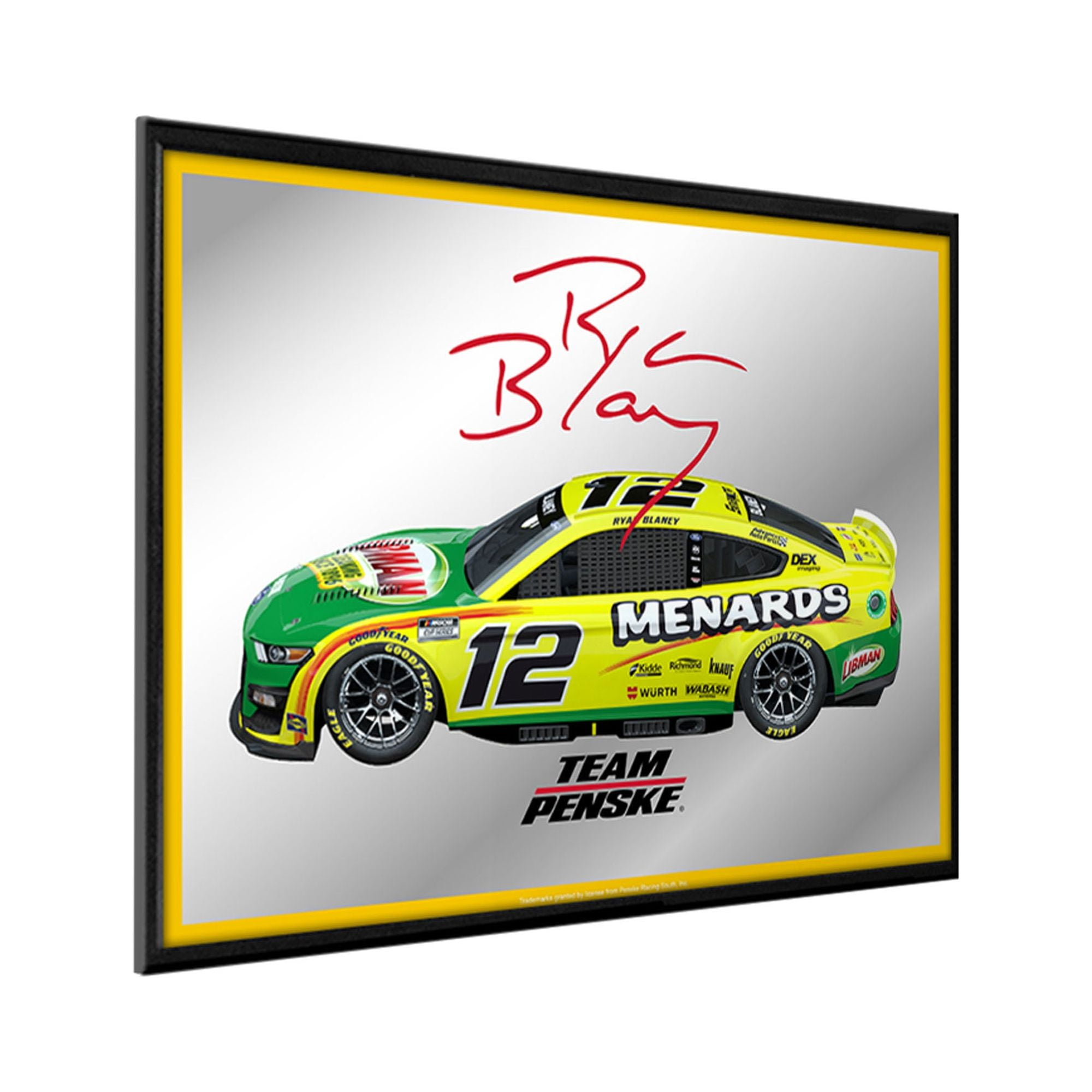 Ryan Blaney 19" x 27" Framed Mirrored Wall Sign - Walmart.com
