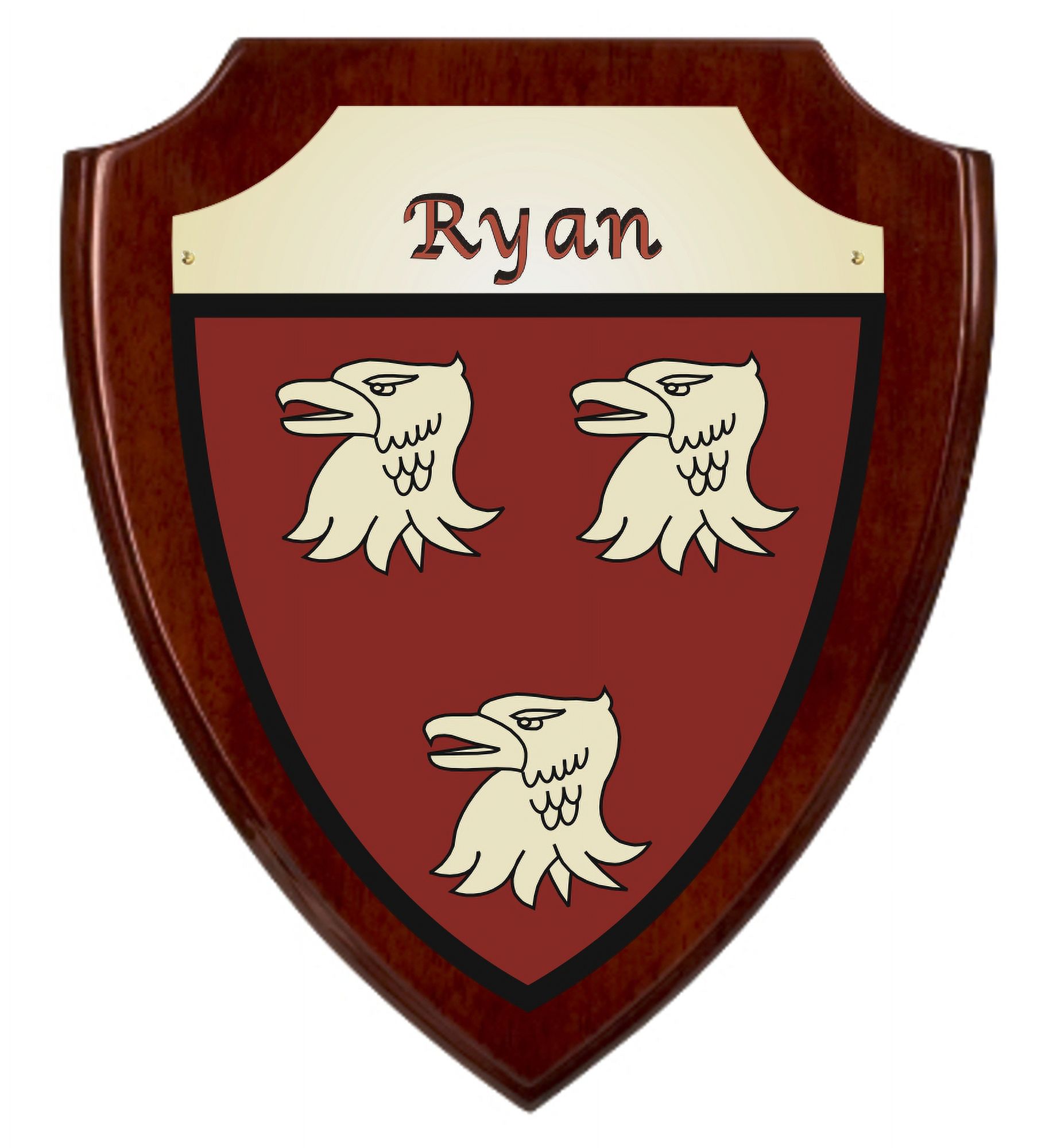 Ryan Irish Coat of Arms Shield Plaque - Rosewood Finish - Walmart.com
