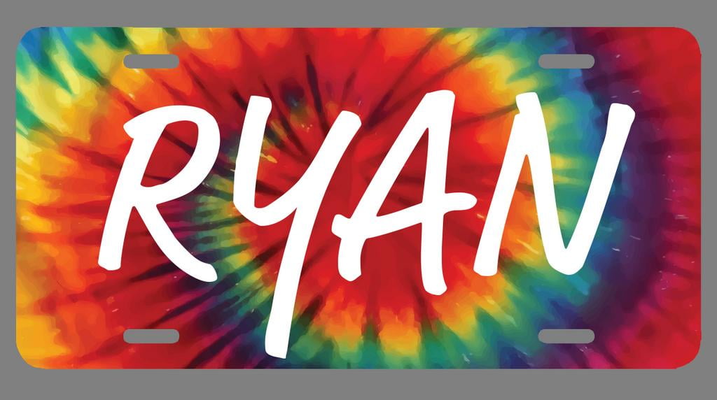 Ryan Name Tie Dye Style License Plate Tag Vanity Novelty Metal | UV ...