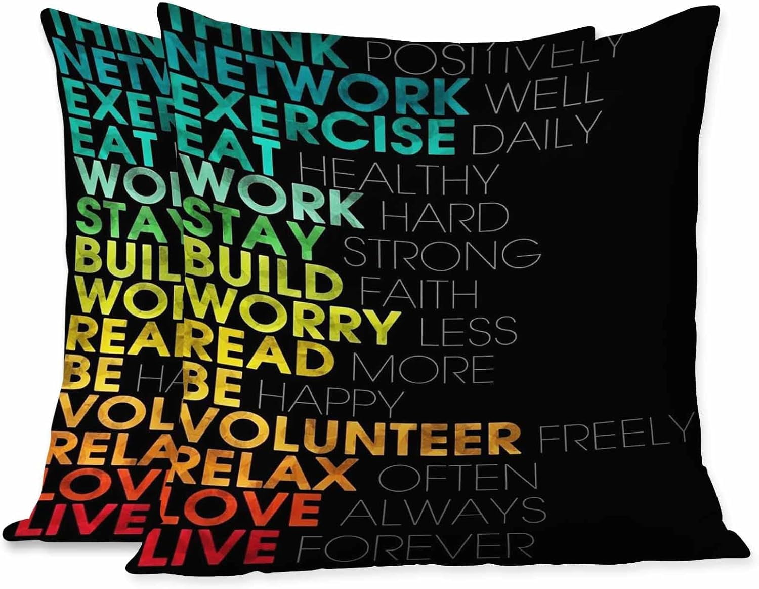 Ryan; Pillow Cases Inspirational Quotes Think Positively Eat Healthy ...