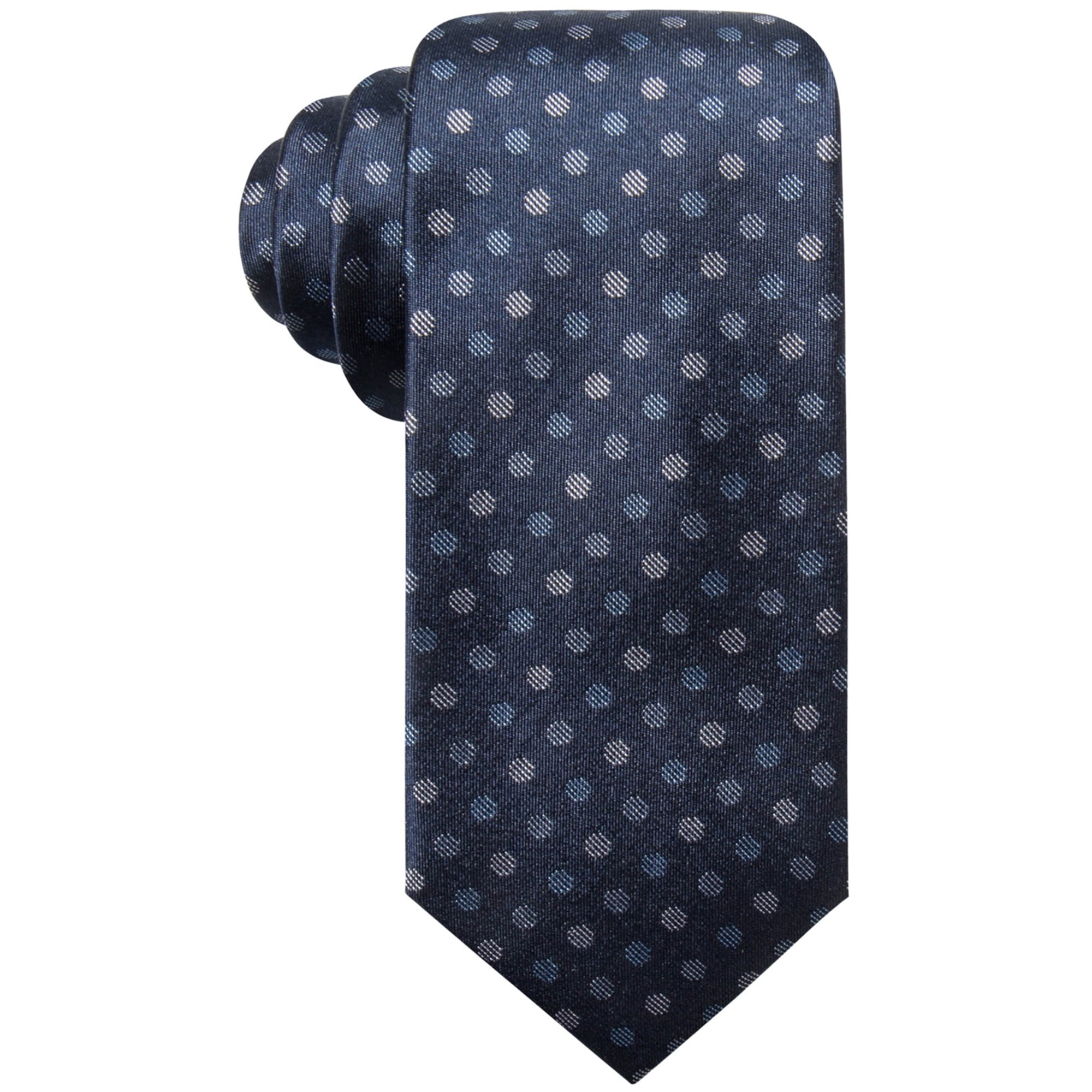 Ryan Seacrest Distinction Men’s Dozza Dot Slim Silk Tie (Navy, One Size ...