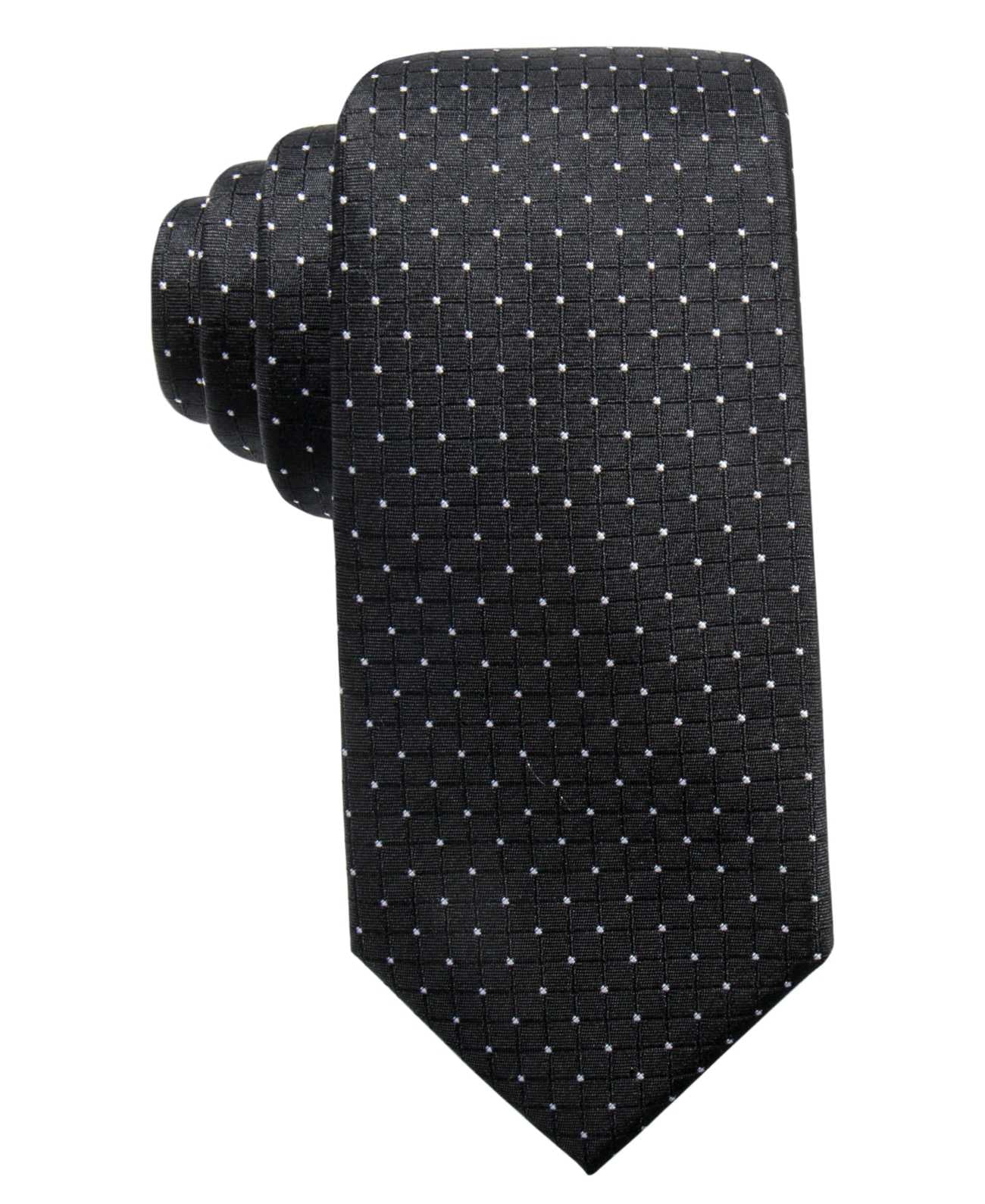 Ryan Seacrest Distinction Men’s Victor Dot Grid Slim Silk Ties, Black ...