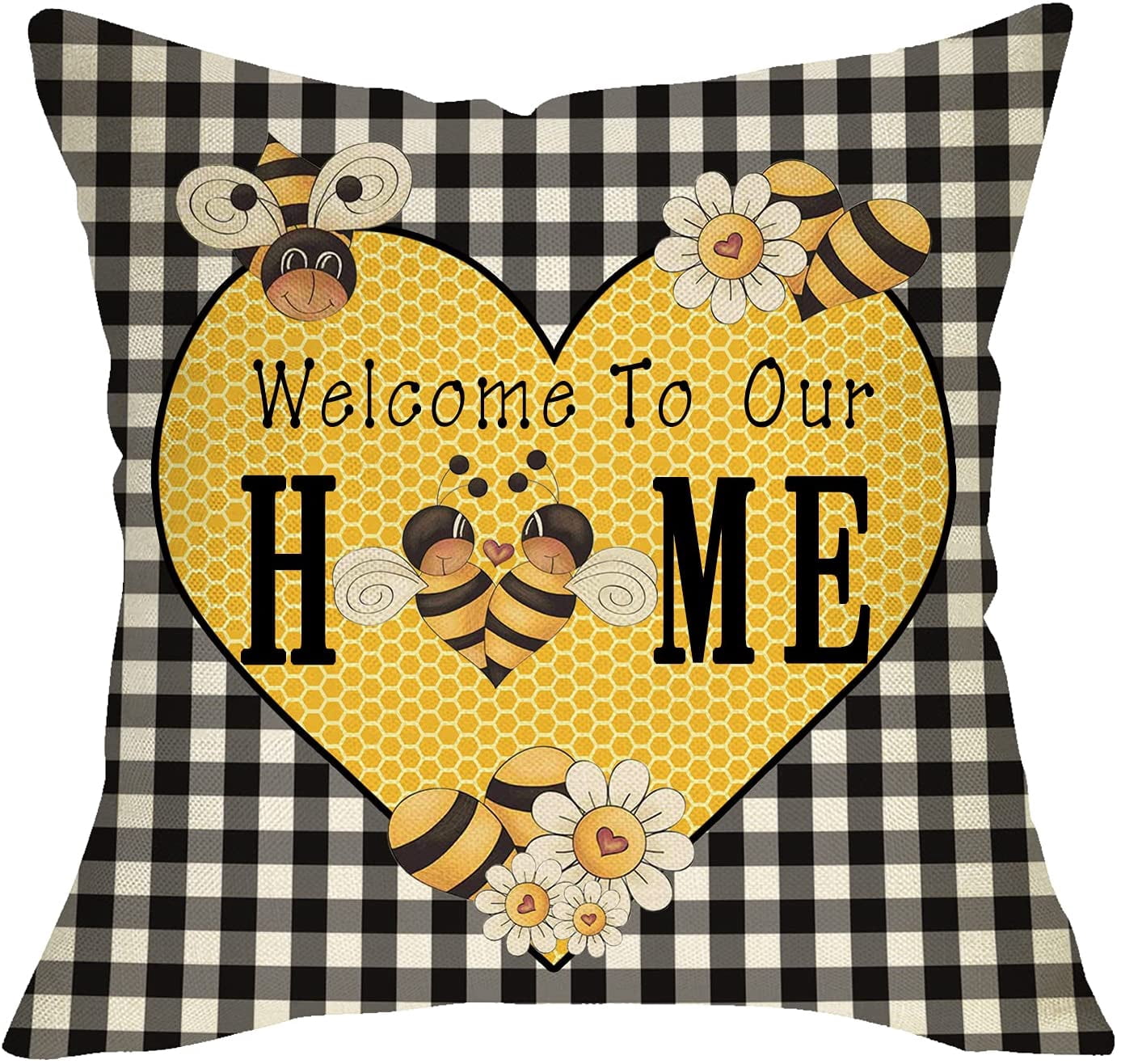 Ryan; Spring Summer Bumble Bee Home Decorative Throw Pillow Cover ...