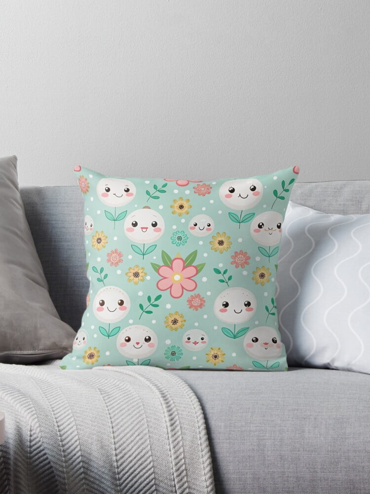 Ryan; Sweet Cartoon Owls and Birds Throw Pillow with Cute Forest Theme for Kids’ Room, Nursery ...