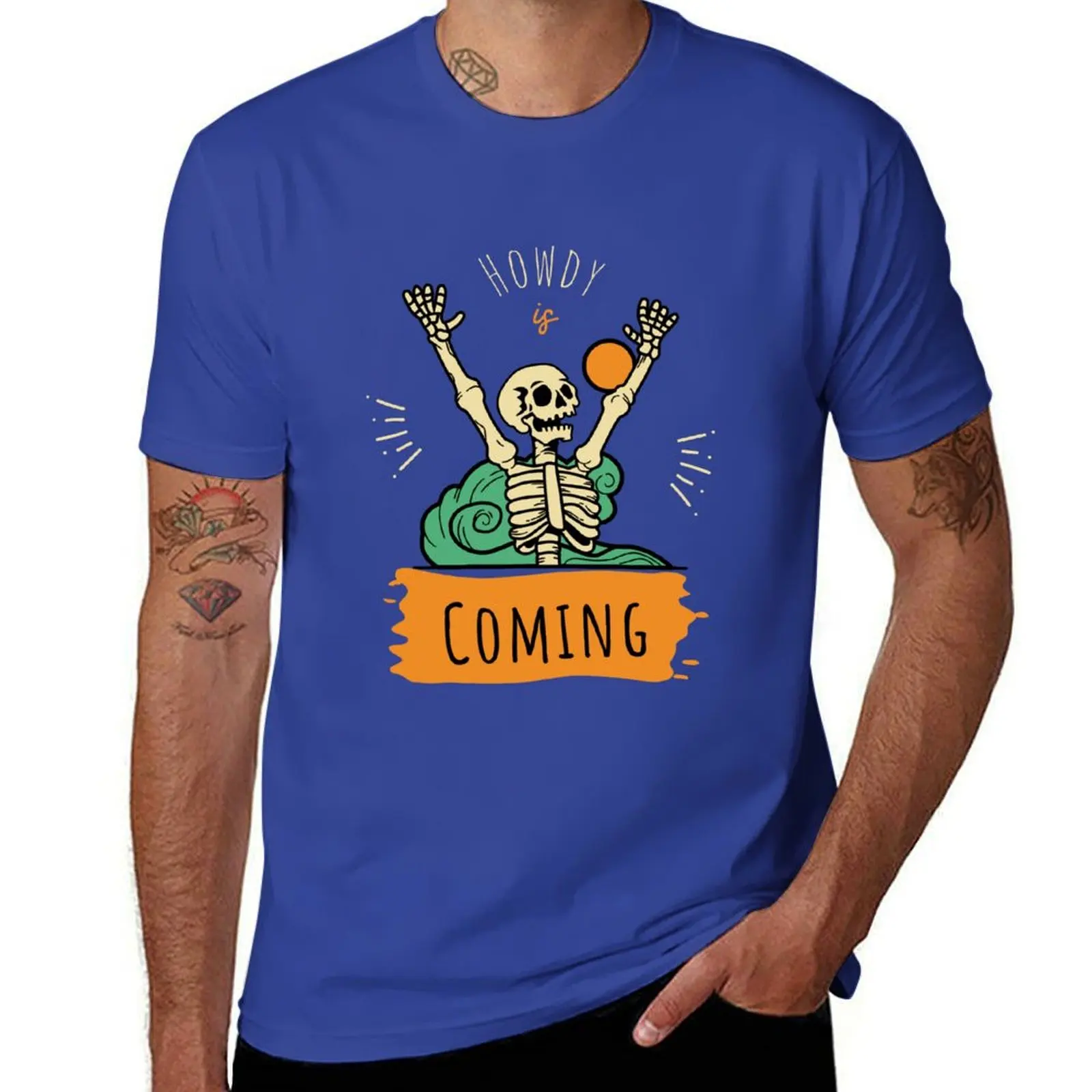 Ryan Trahan Merch Howdy Skeleton T-Shirt blue archive summer clothes ...