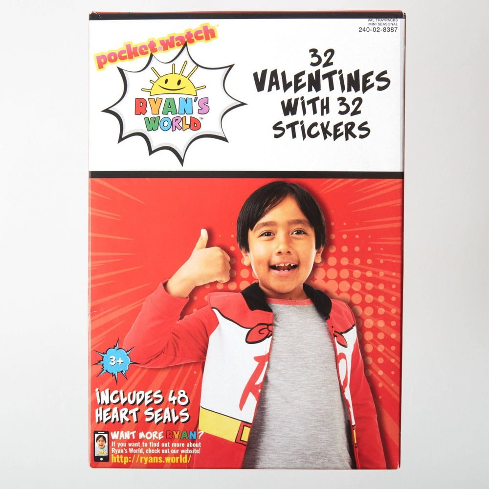 Ryan's World 32ct Valentine's Day Classroom Exchange Cards with ...