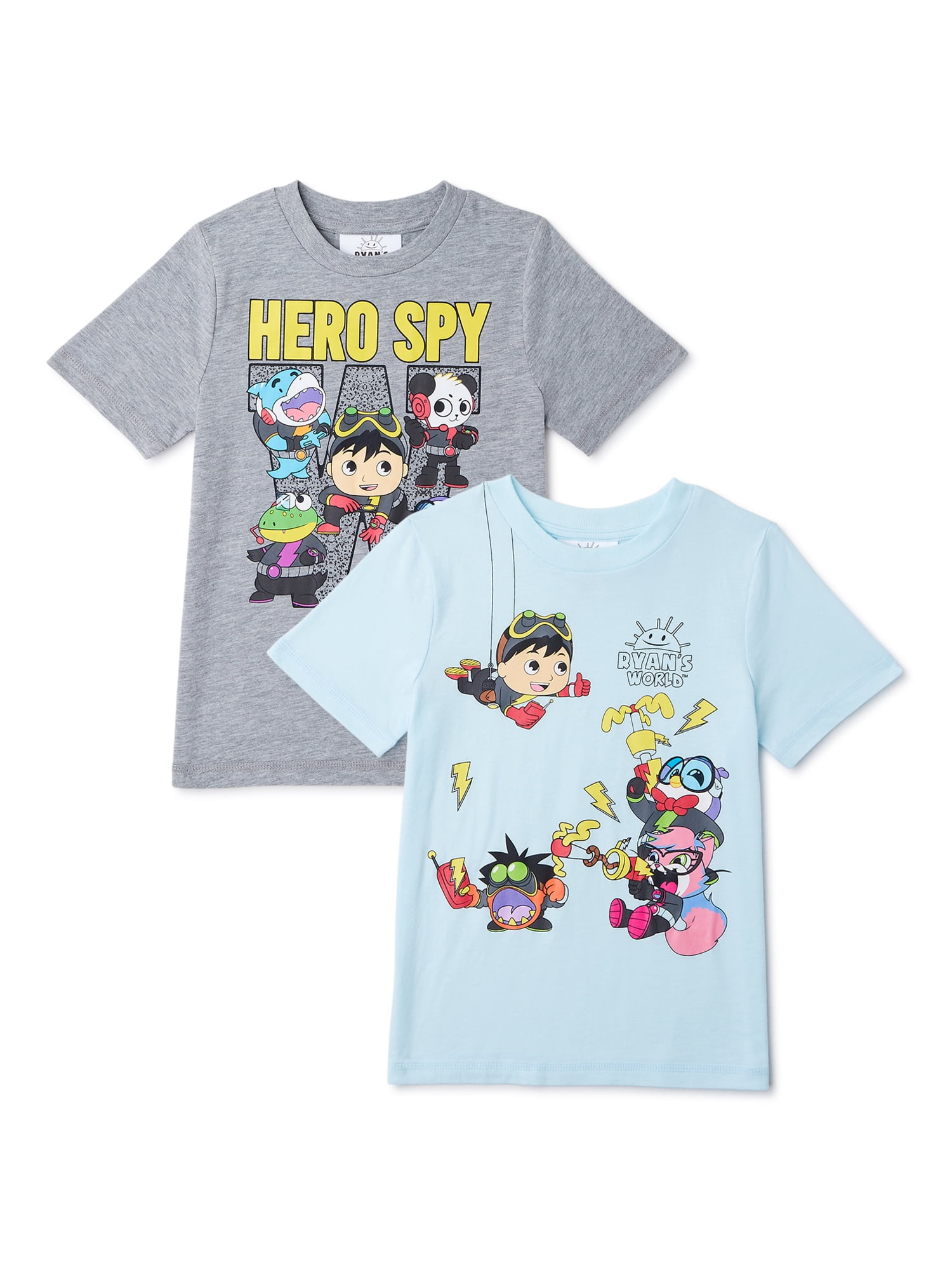 Ryan's World Boys Graphic Short Sleeve T-Shirts, 2 Pack Sizes 4-8 ...