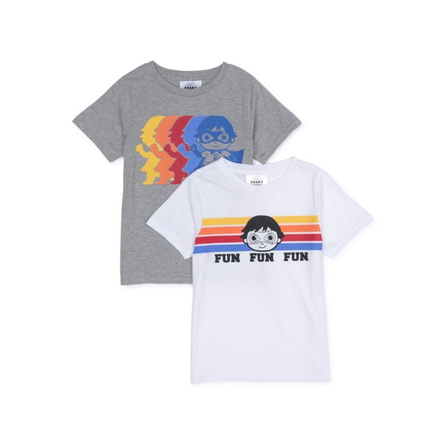 Ryan's World Boys Graphic Short Sleeve T-Shirts, 2 Pack Sizes 4-8 ...