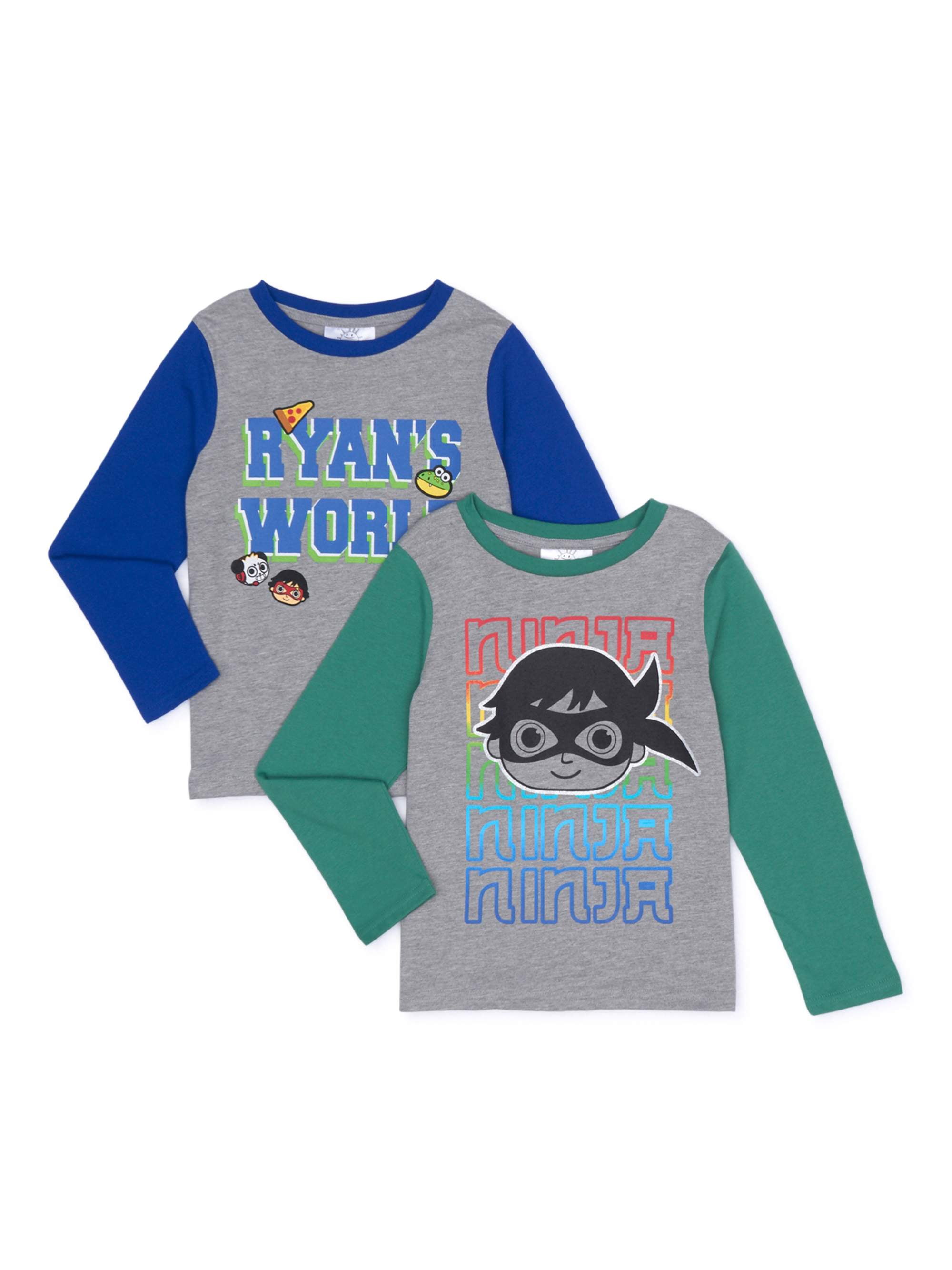 Ryan's World Boys Long Sleeve Graphic T-Shirts, 2 Pack Sizes 4-8 ...