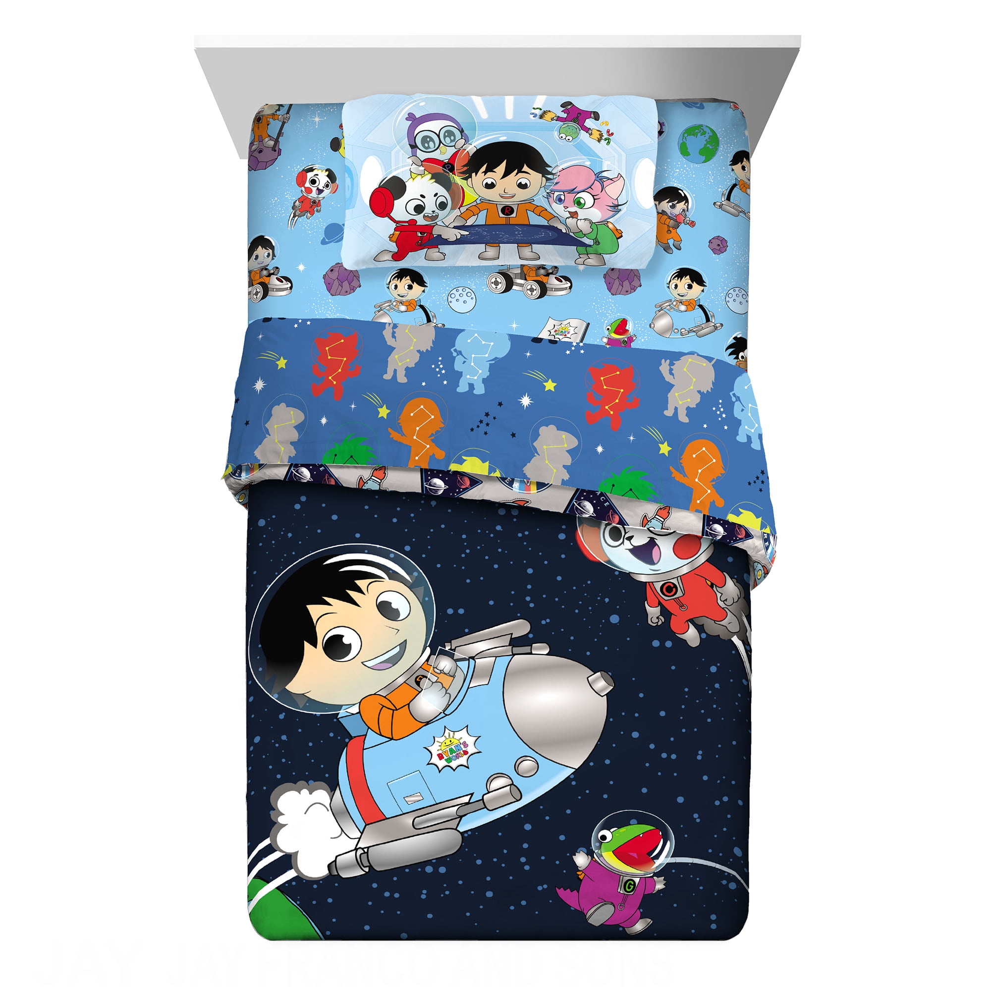 Ryan's World Kids Full Bed in a Bag, Comforter and Sheets, Blue ...