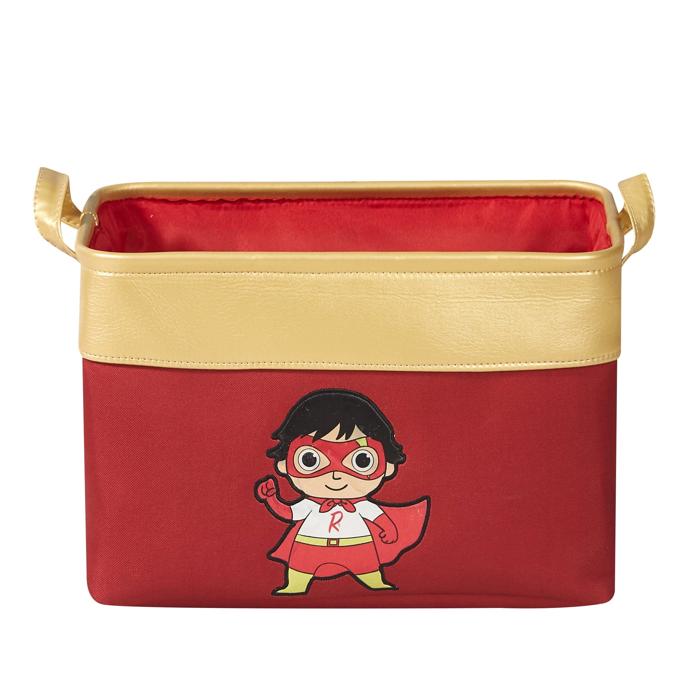 Ryan's World Rectangular Kids Storage Bin for Kids Room, Red Polyester ...