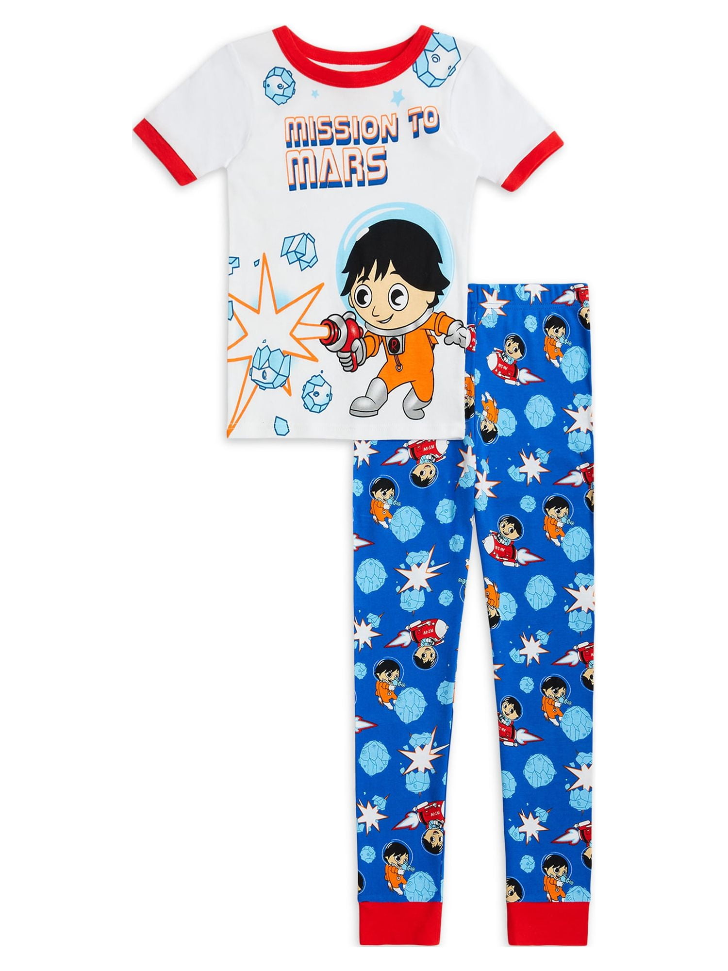 Ryan's World Boys Short Sleeve 2-piece Cotton Snug Fit Pajama Sleep Set ...