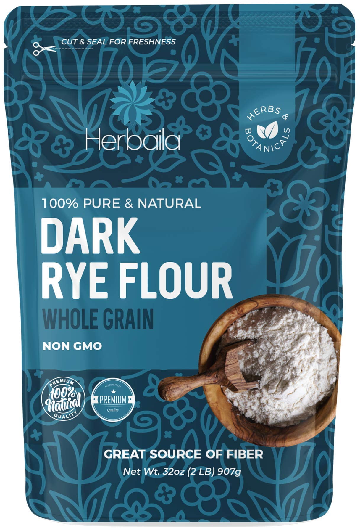 Rye Flour 2lb / VTF5 32oz, Dark Rye Flour for Bread, Pumpernickel Flour ...