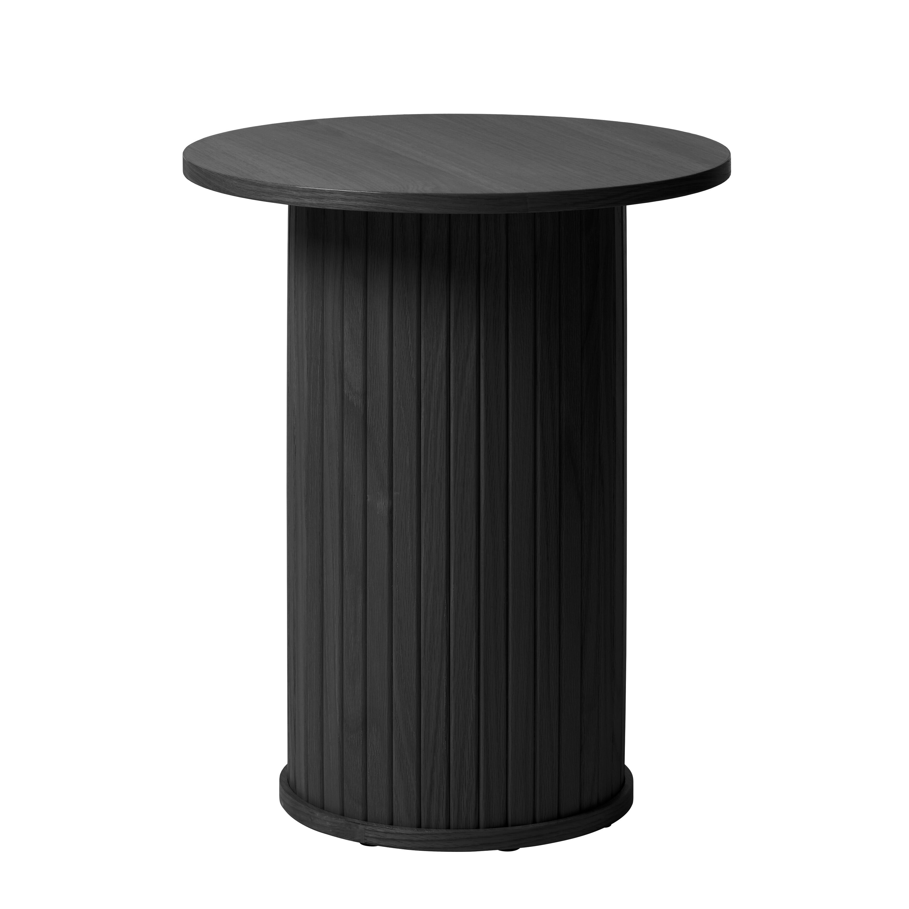 Modern 20-inch Round Pedestal End Table - Black Oak - Walmart.com